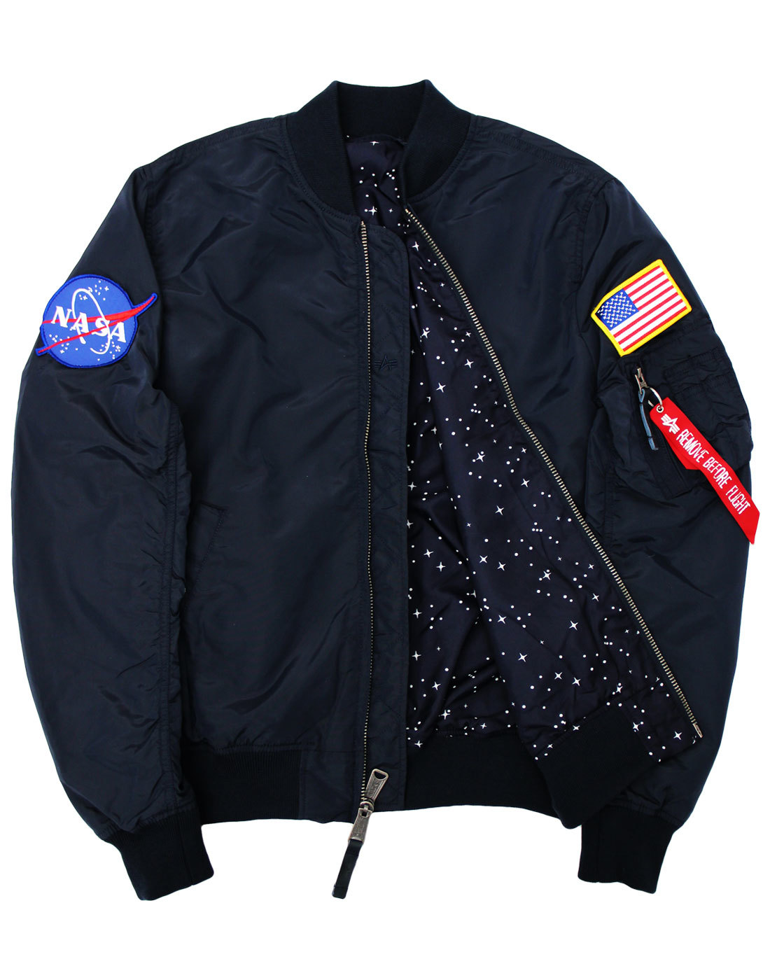 MA-1 TT NASA ALPHA INDUSTRIES Reversible Bomber Jacket Rep Blue