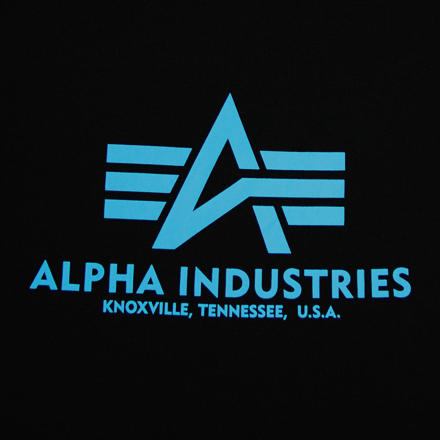 ALPHA INDUSTRIES Retro Basic Logo T-shirt Black/Blue