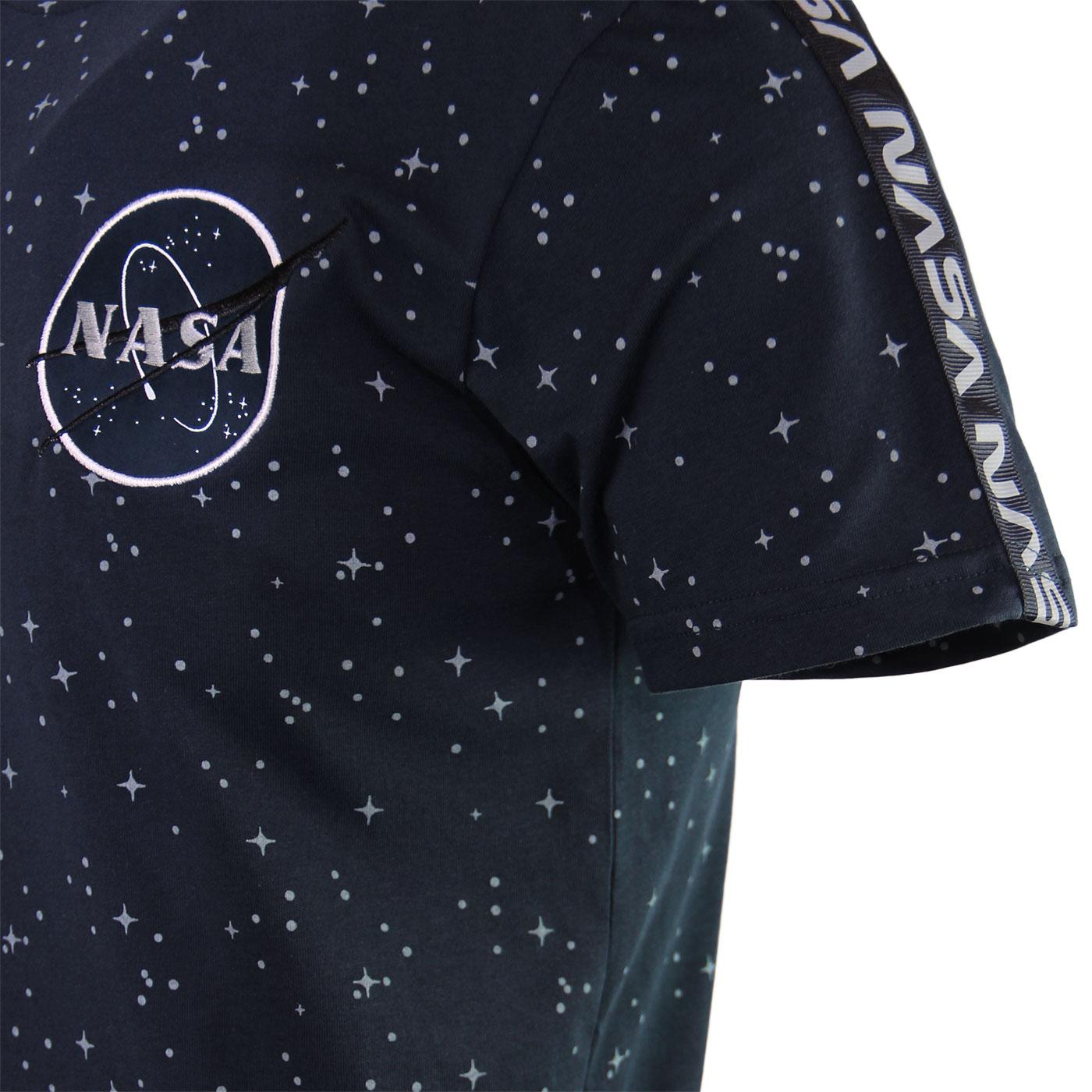 ALPHA INDUSTRIES NASA Starry Tape Retro T-shirt in Navy