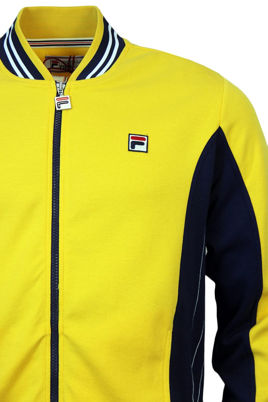FILA VINTAGE Settanta Retro 1970s Track Top Yellow/Peacoat/White