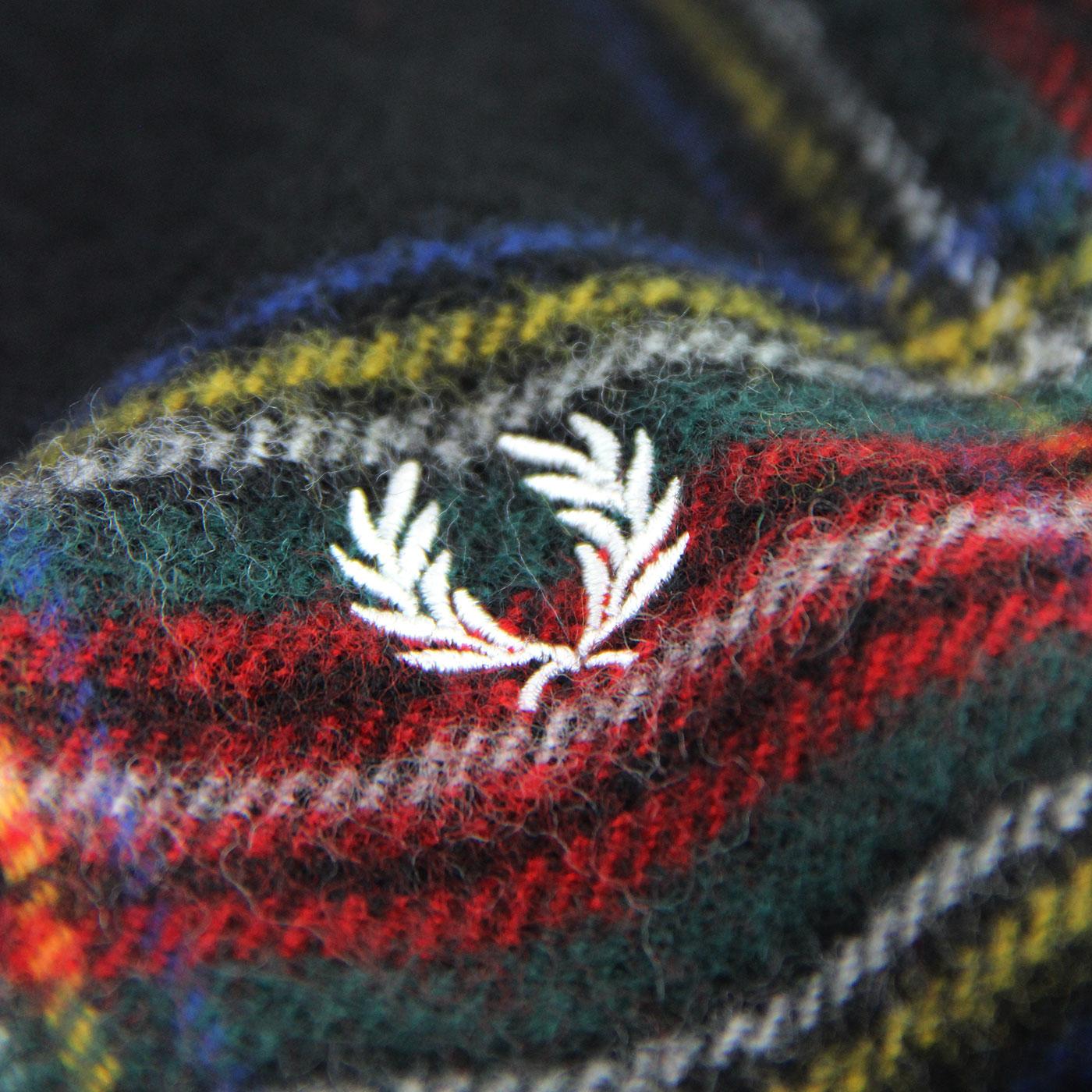 FRED PERRY Made in Scotland Stewart Tartan Wool Scarf