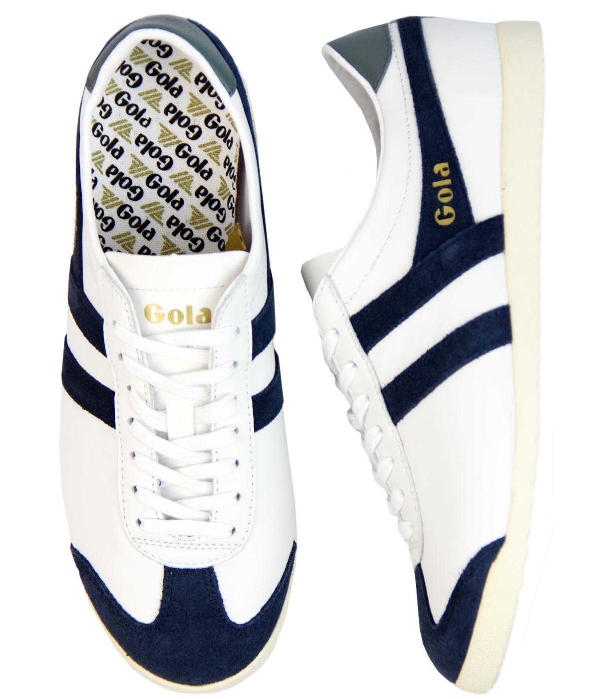 GOLA Bullet Retro Indie Leather Trainers in White/Navy