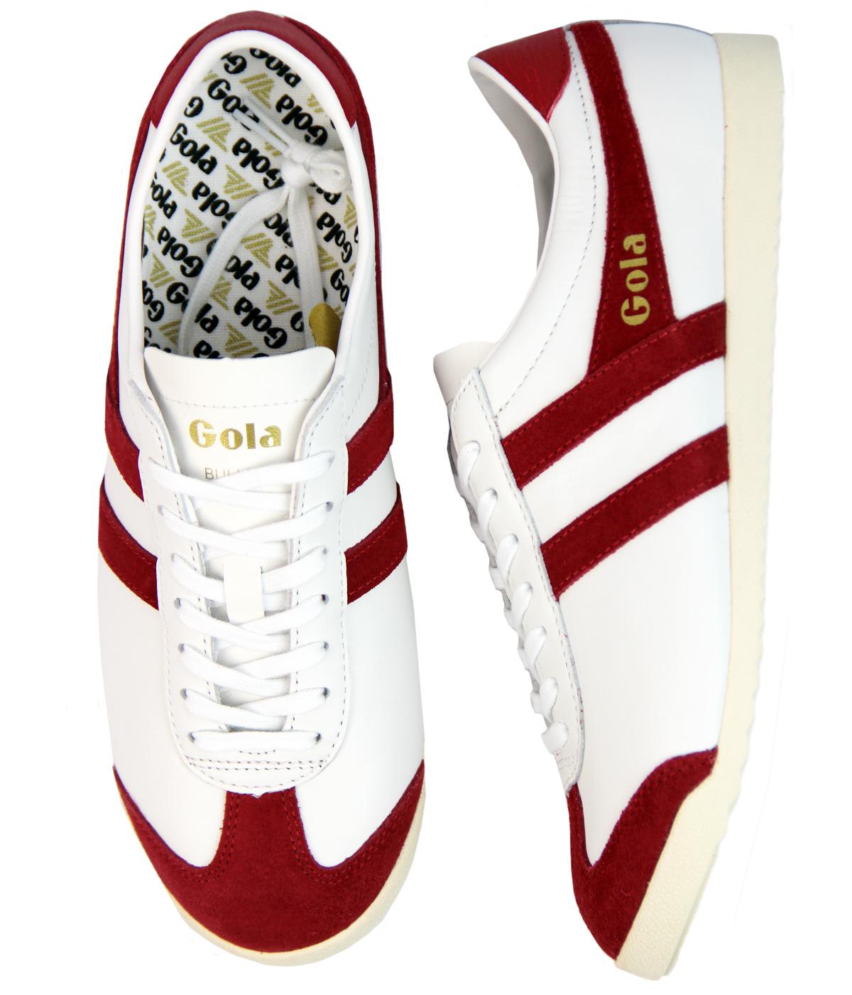 GOLA Bullet Retro Indie Leather Trainers in White/Red