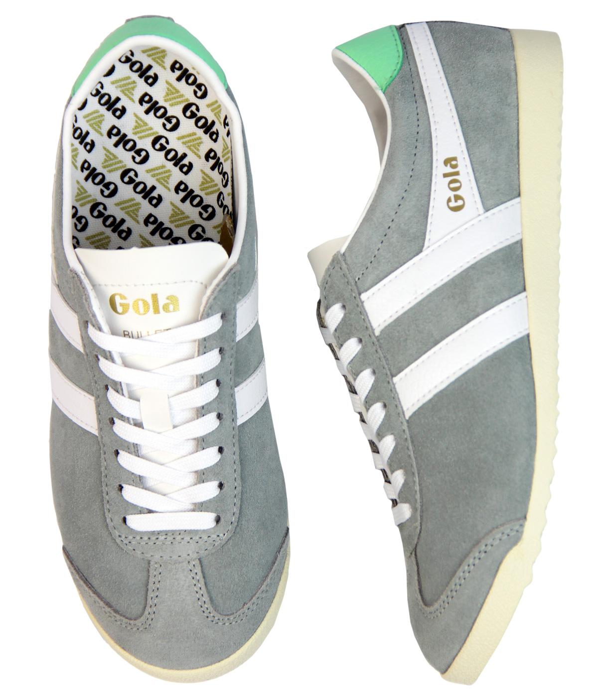 GOLA Bullet Womens Retro Suede Trainers in Grey/White