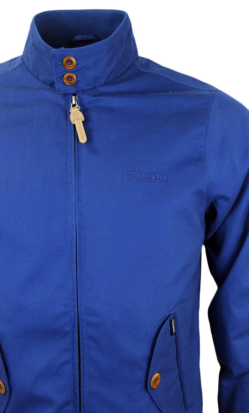LAMBRETTA Retro 60s Mod Classic Harrington Jacket in Royal Blue