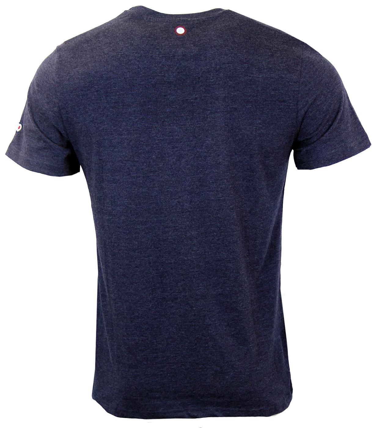 LAMBRETTA Mod Target Retro 60s Keith Moon T-Shirt in Navy Marl