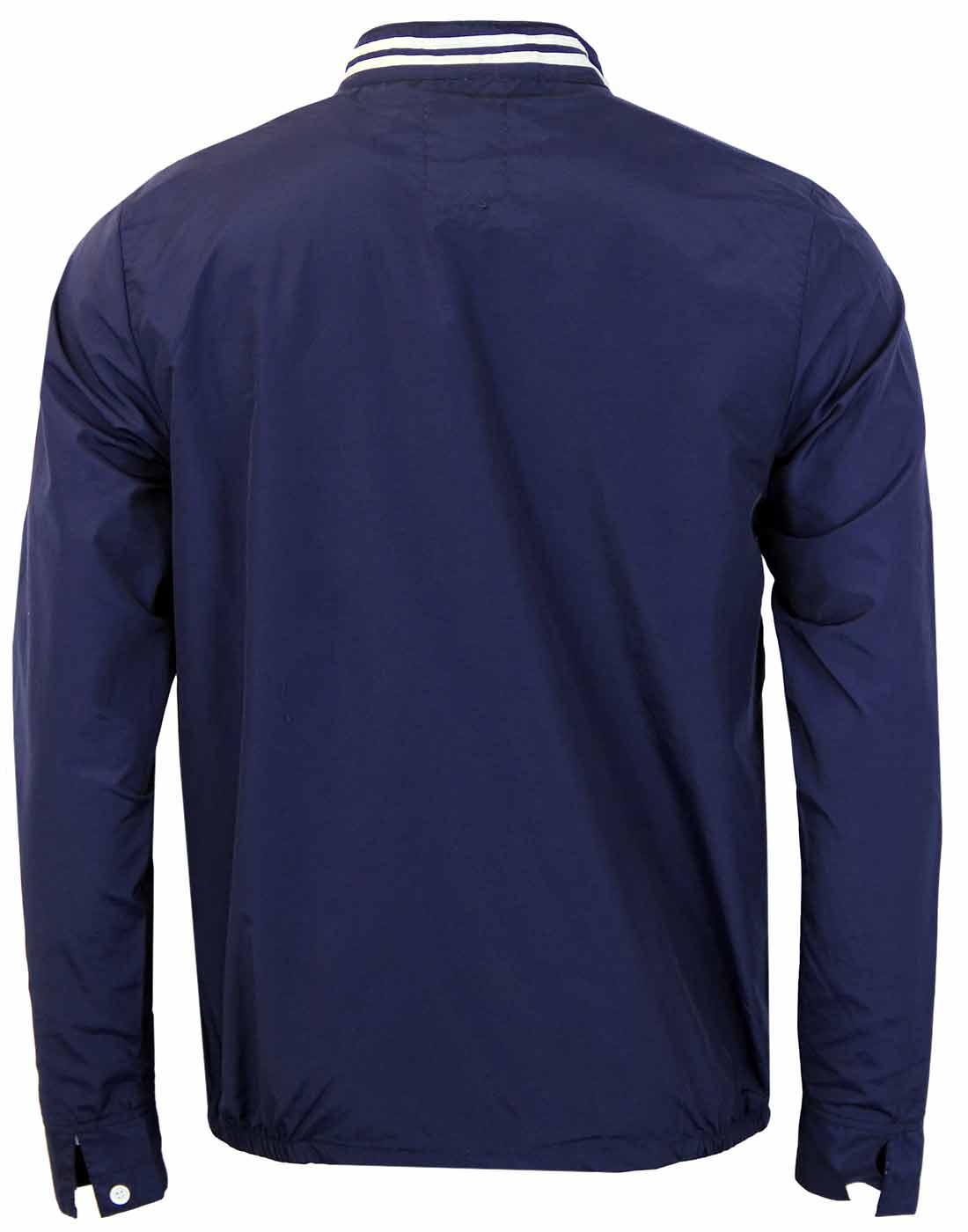 LAMBRETTA Zip Through Lightweight Retro Jacket in Navy