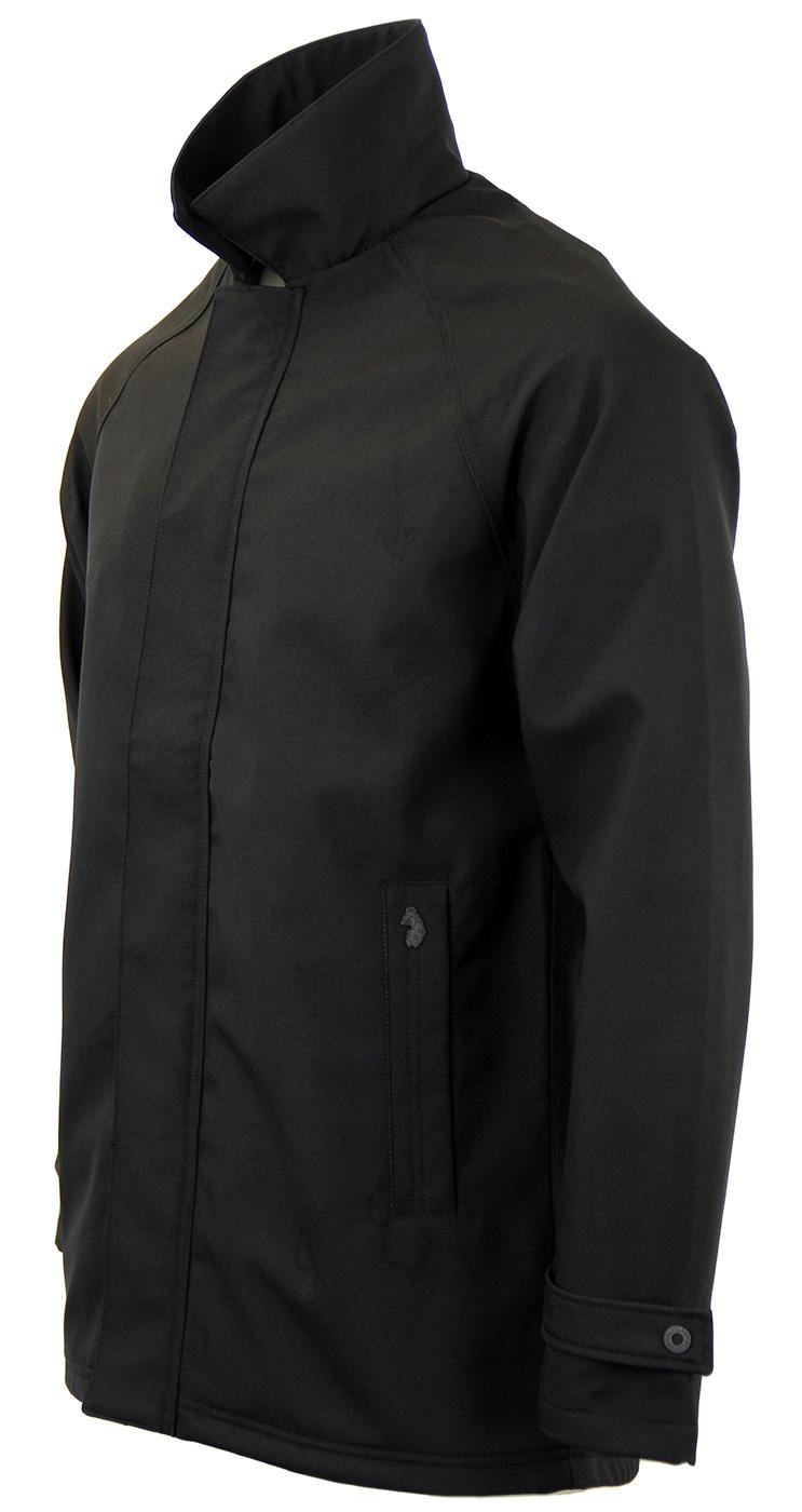 LUKE 1977 Enforcer Retro Short Length Mac Jacket in Jet Black