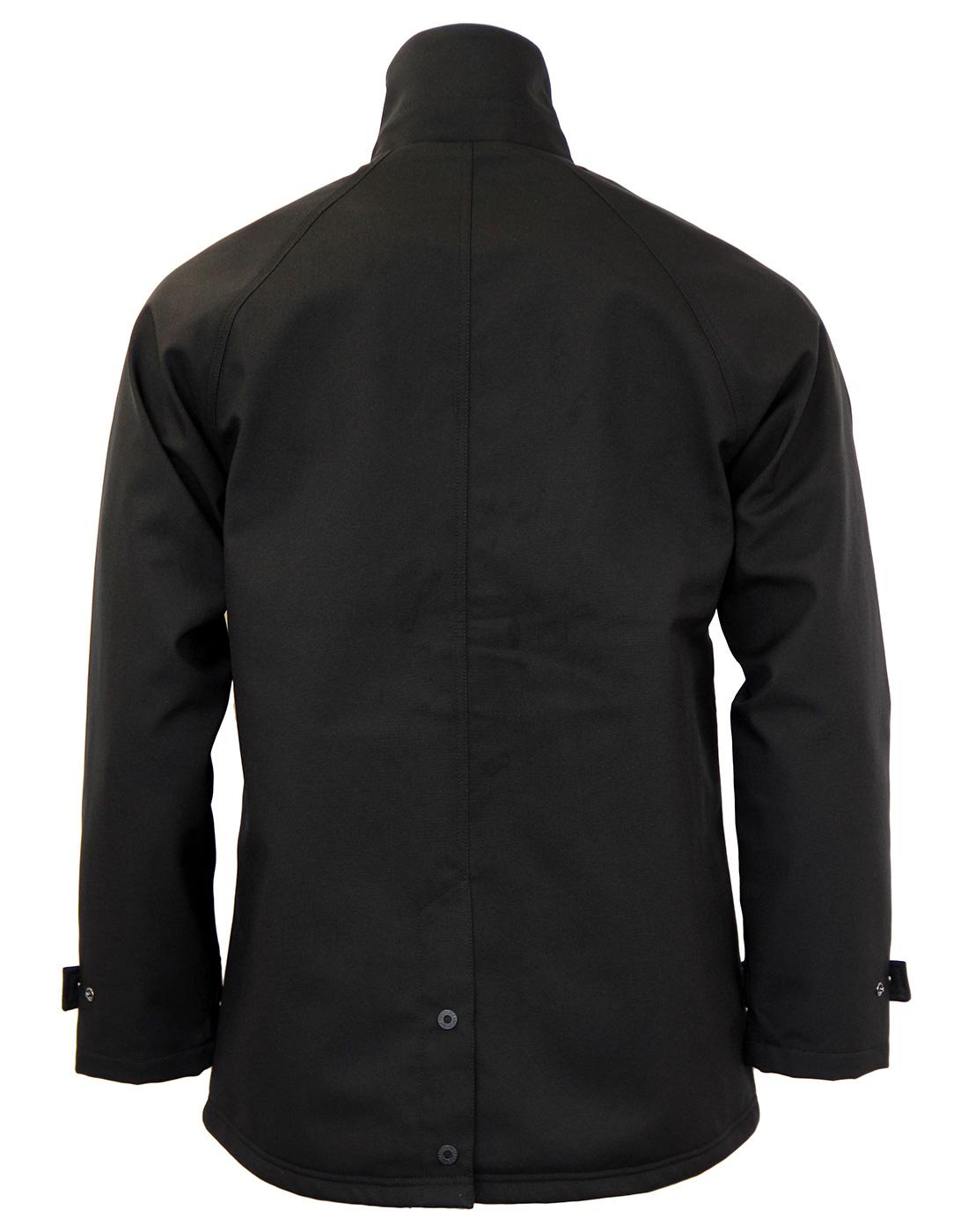 LUKE 1977 Enforcer Retro Short Length Mac Jacket in Jet Black