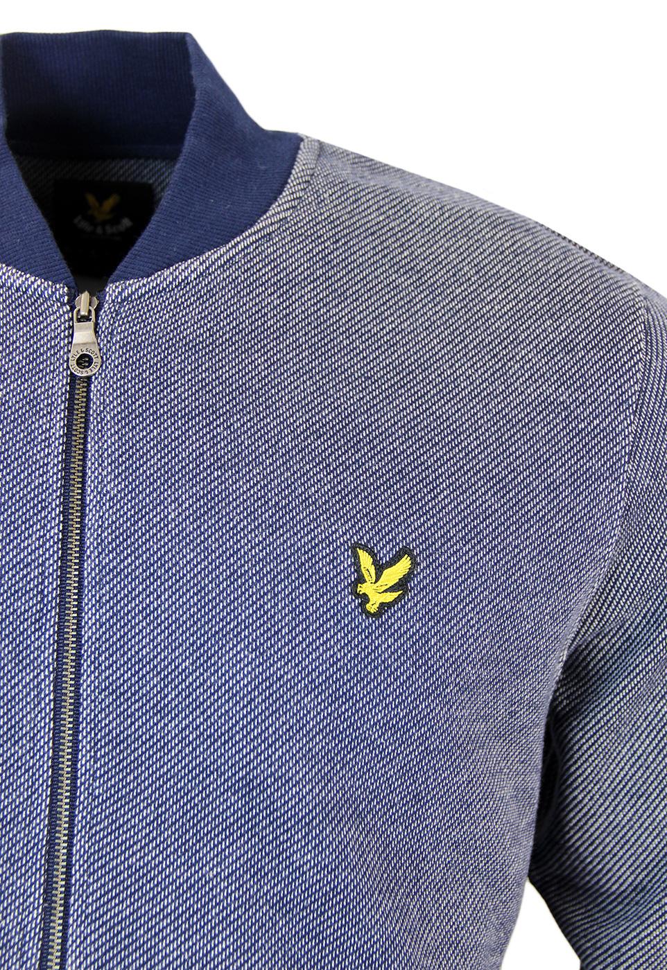 LYLE & SCOTT Retro Indie Twill Look Sweat Bomber in Navy