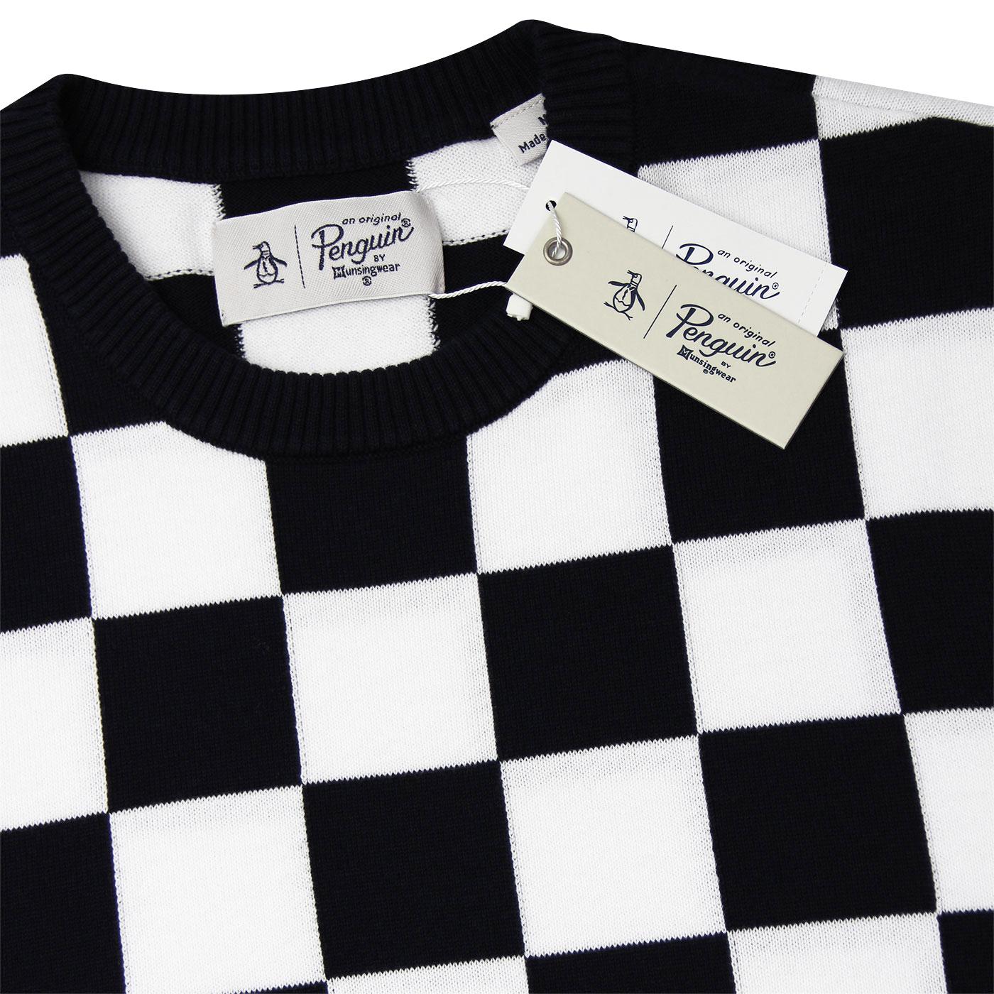 ORIGINAL PENGUIN Men's Mod Checkerboard Jumper Navy