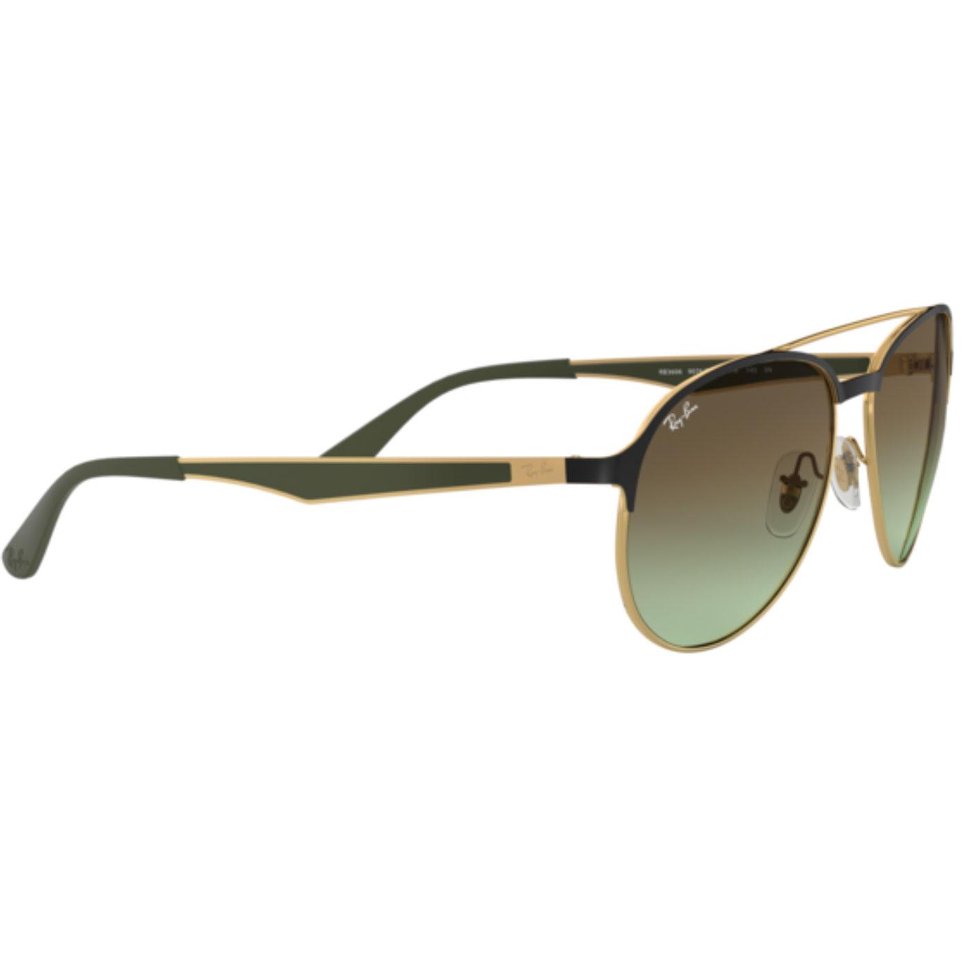 RAY-BAN Retro Double Bridge Aviator Sunglasses Black/Gold