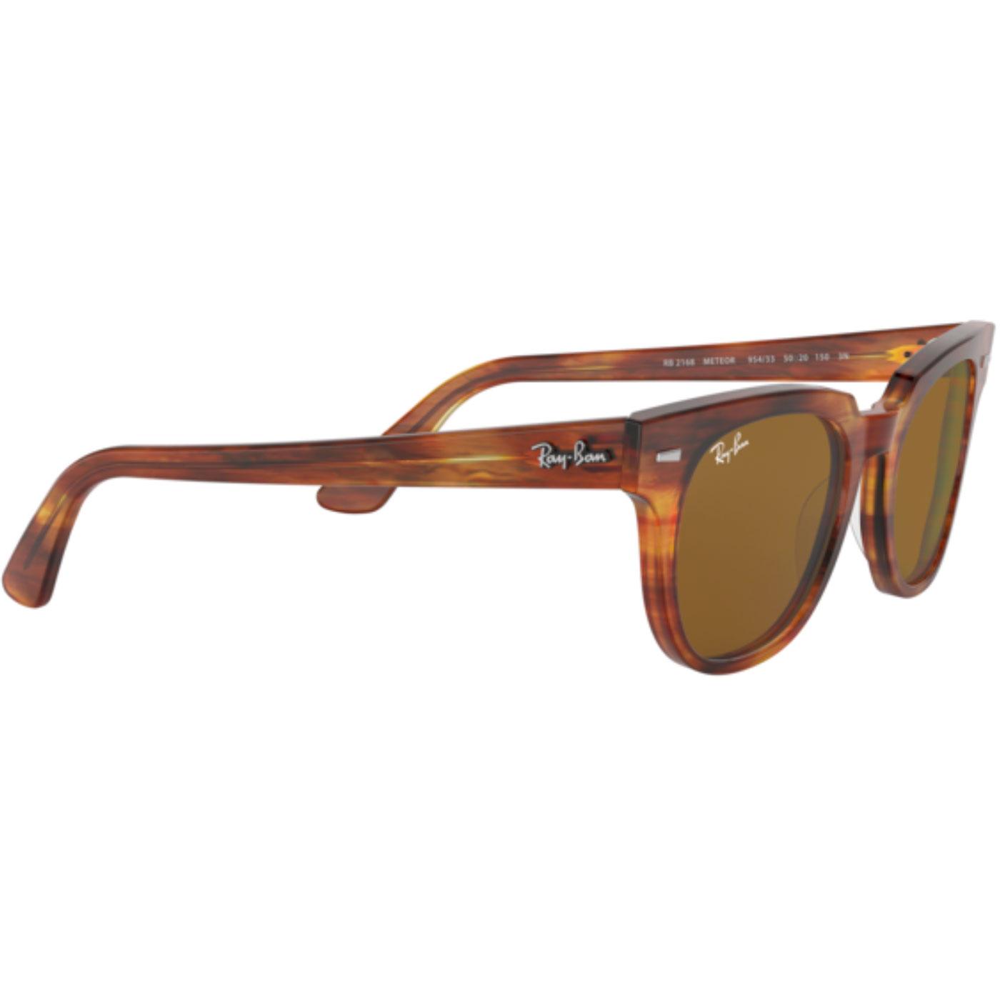 RAY-BAN 'Meteor' Retro Wayfarer Sunglasses in Havana Brown