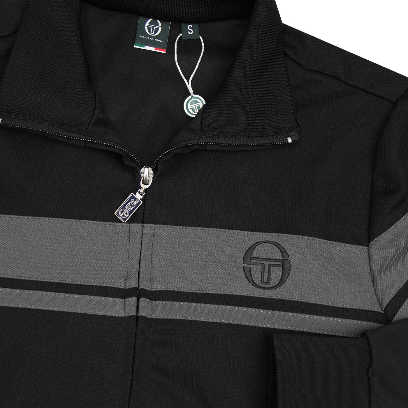 SERGIO TACCHINI Young Line Retro 1980s Track Top in Black