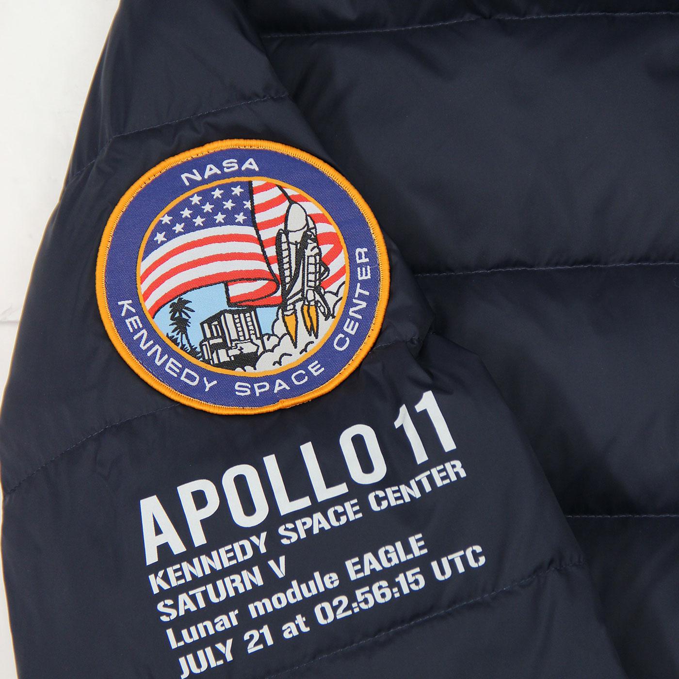 Apollo 11 ALPHA INDUSTRIES Hooded Puffer Jacket in Blue