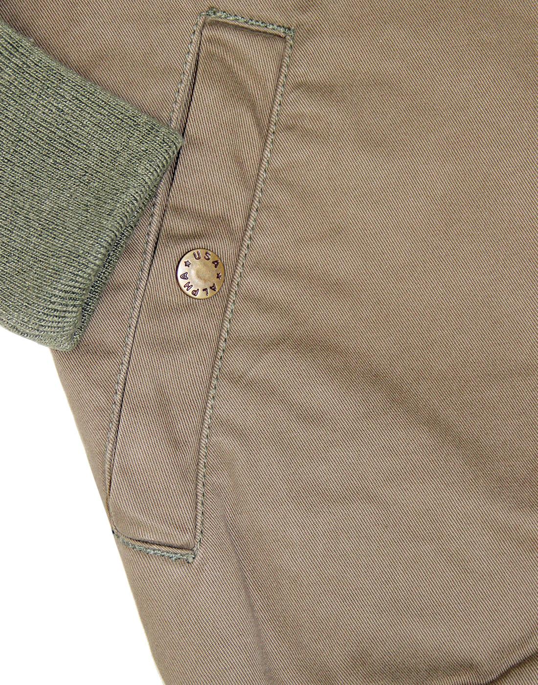 ALPHA INDUSTRIES Mens Ground Crew Military Bomber Olive