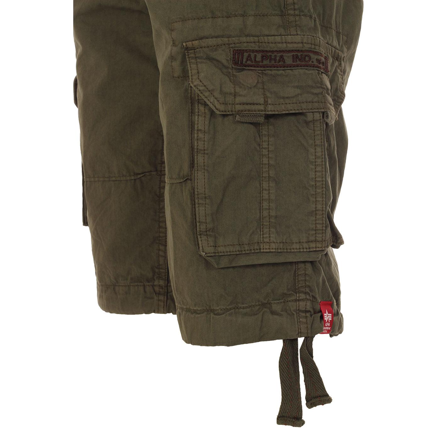 ALPHA INDUSTRIES Retro Cargo Pocket Jet Shorts Dark Olive