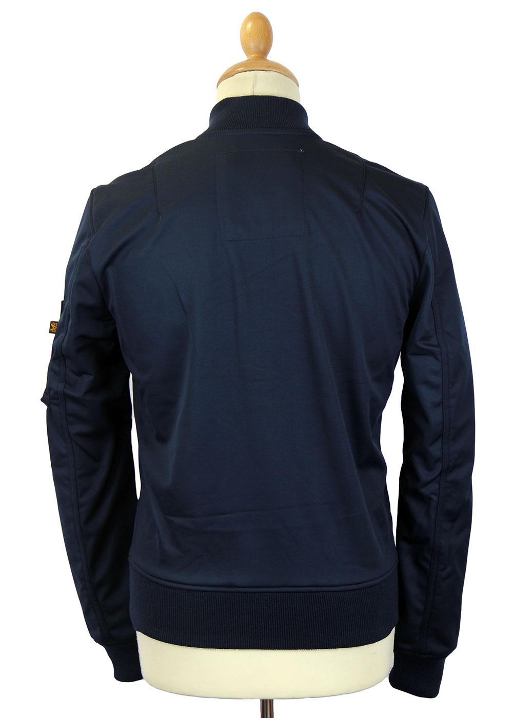 ALPHA INDUSTRIES MA-1 Soft Shell Retro Mod Bomber Jacket Rep Blue