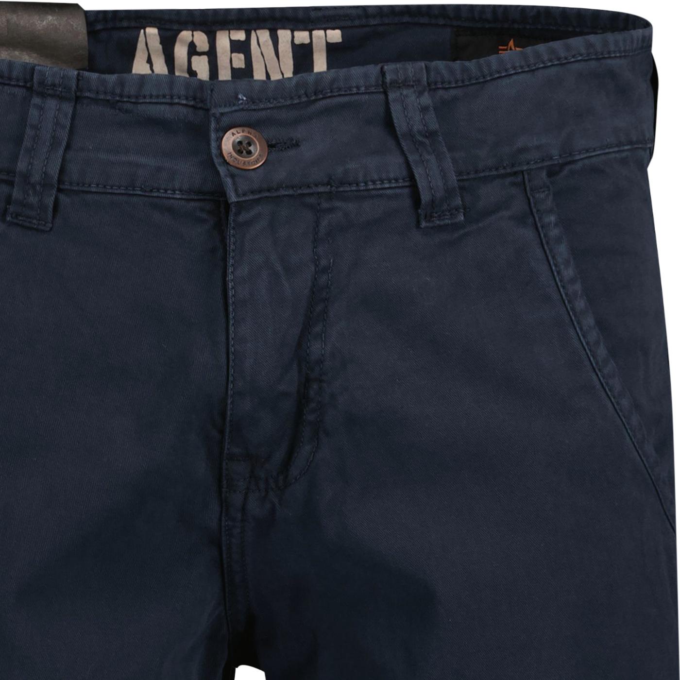 Agent ALPHA INDUSTRIES Retro Military Combat Trousers Blue