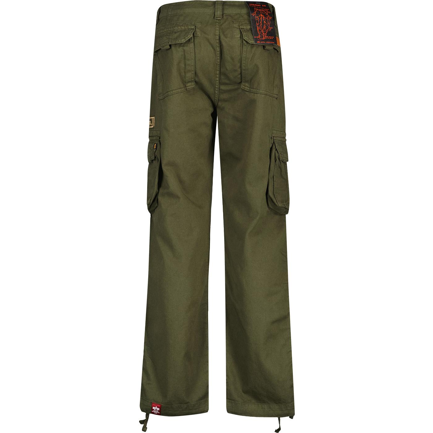 Alpha Industries vintage styled Jet cotton Cargo Pants Dark Olive
