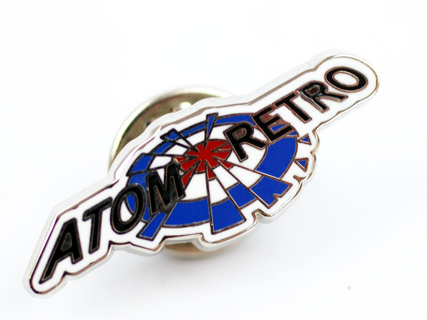 ATOM RETRO 60s Mod Target Keyring & Pin Badge Logo Set