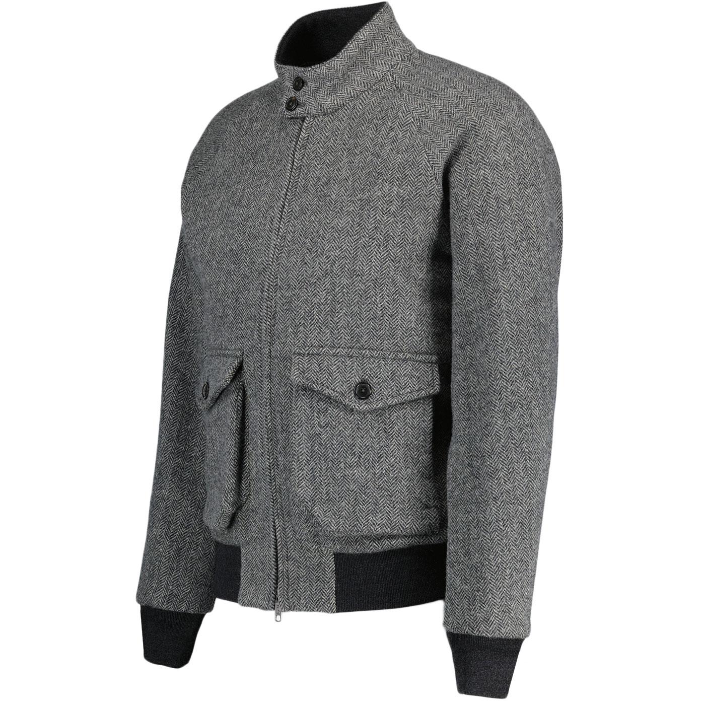 Baracuta Pure Wool Herringbone G9 AF Pocket Harrington Grey