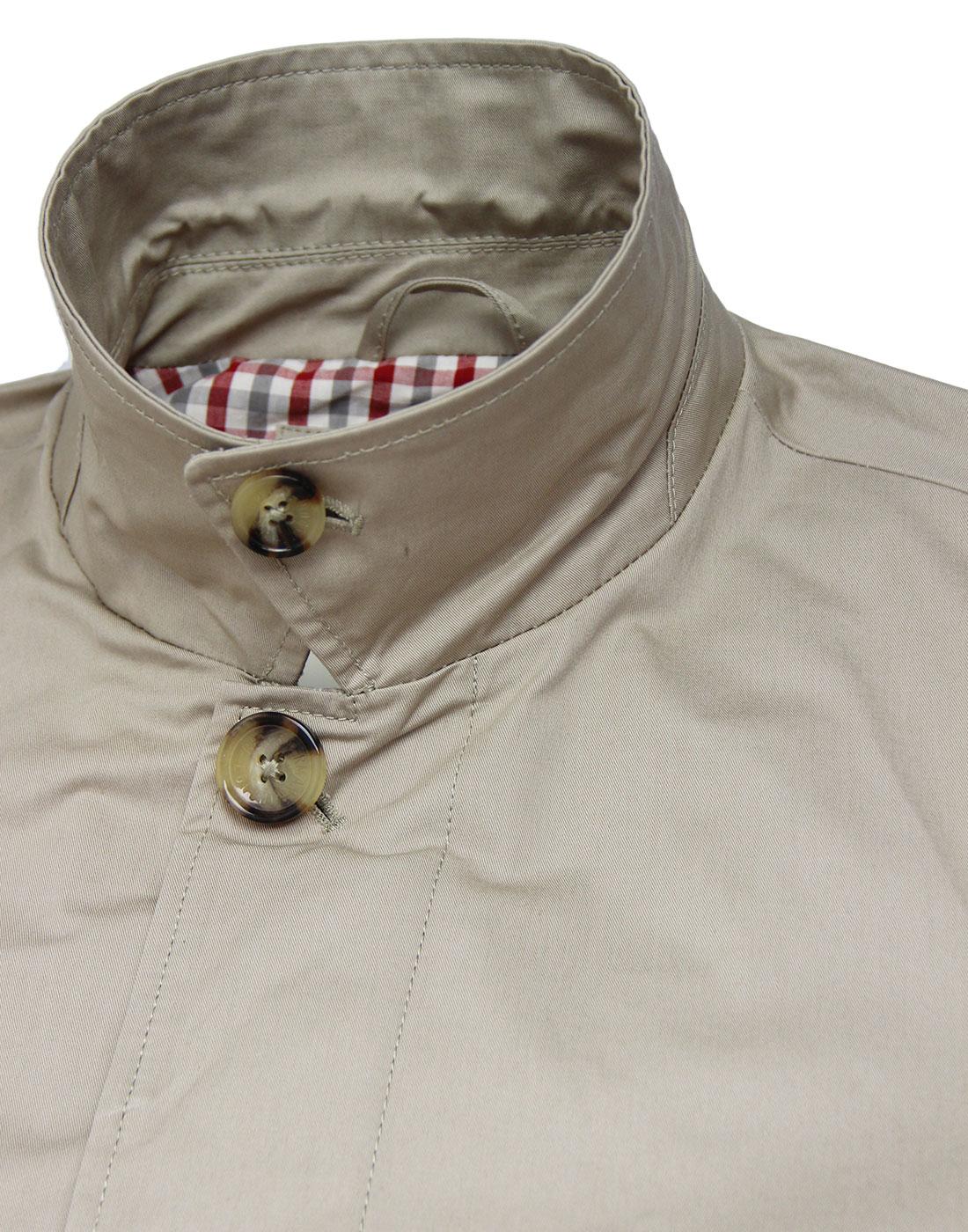 BEN SHERMAN Men's Retro Mod Cotton Mac Jacket in Stone