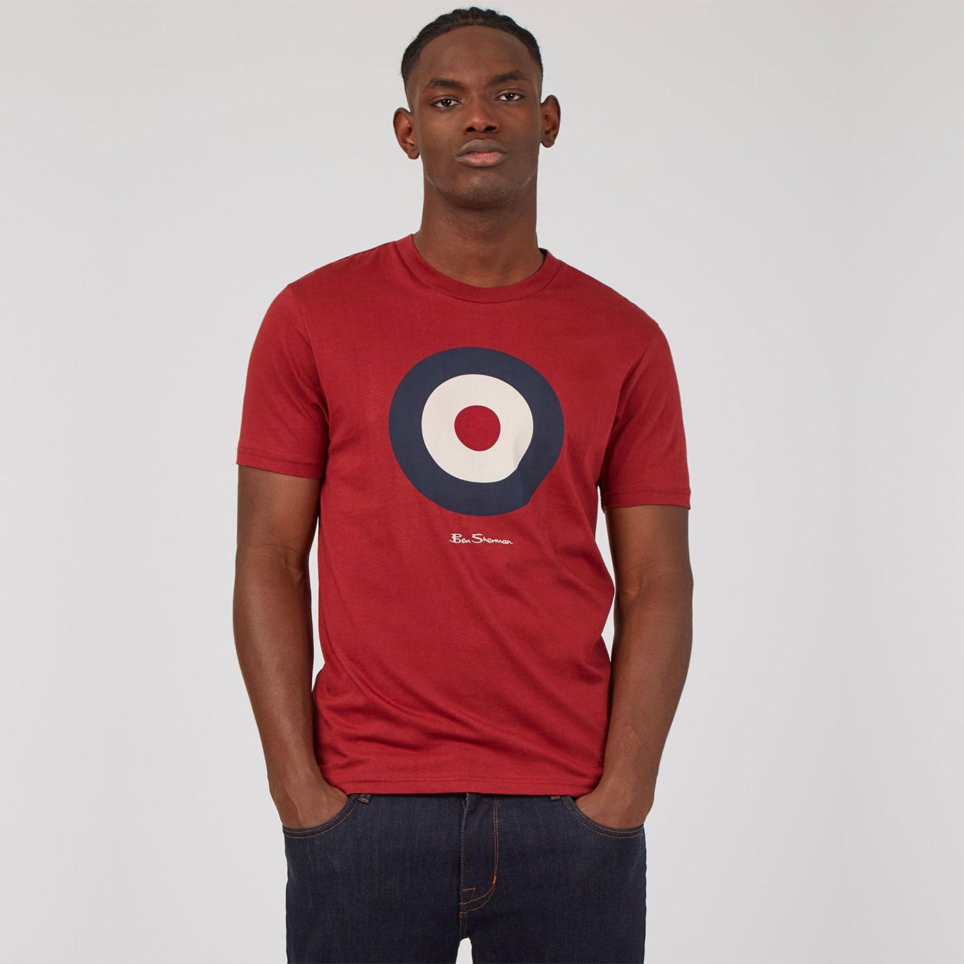 BEN SHERMAN Classic Mod Target Logo Tee in Claret