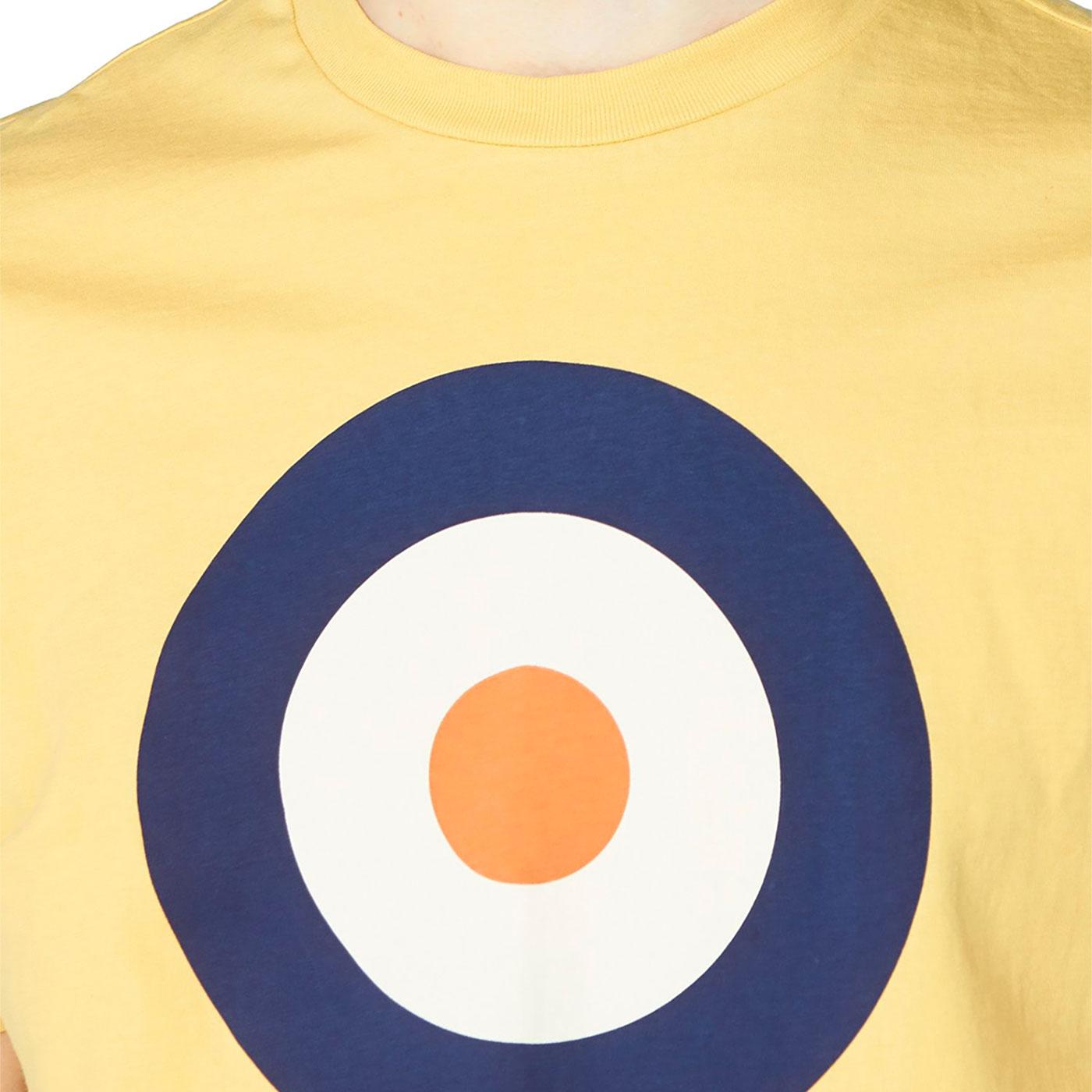 BEN SHERMAN Men's Retro 60s Mod Target T-shirt in Pale Yellow