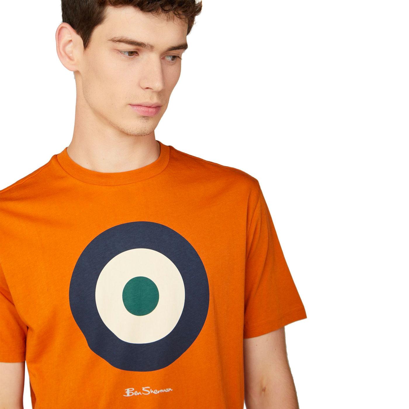BEN SHERMAN Men's Retro 60s Mod Target T-shirt in Orange