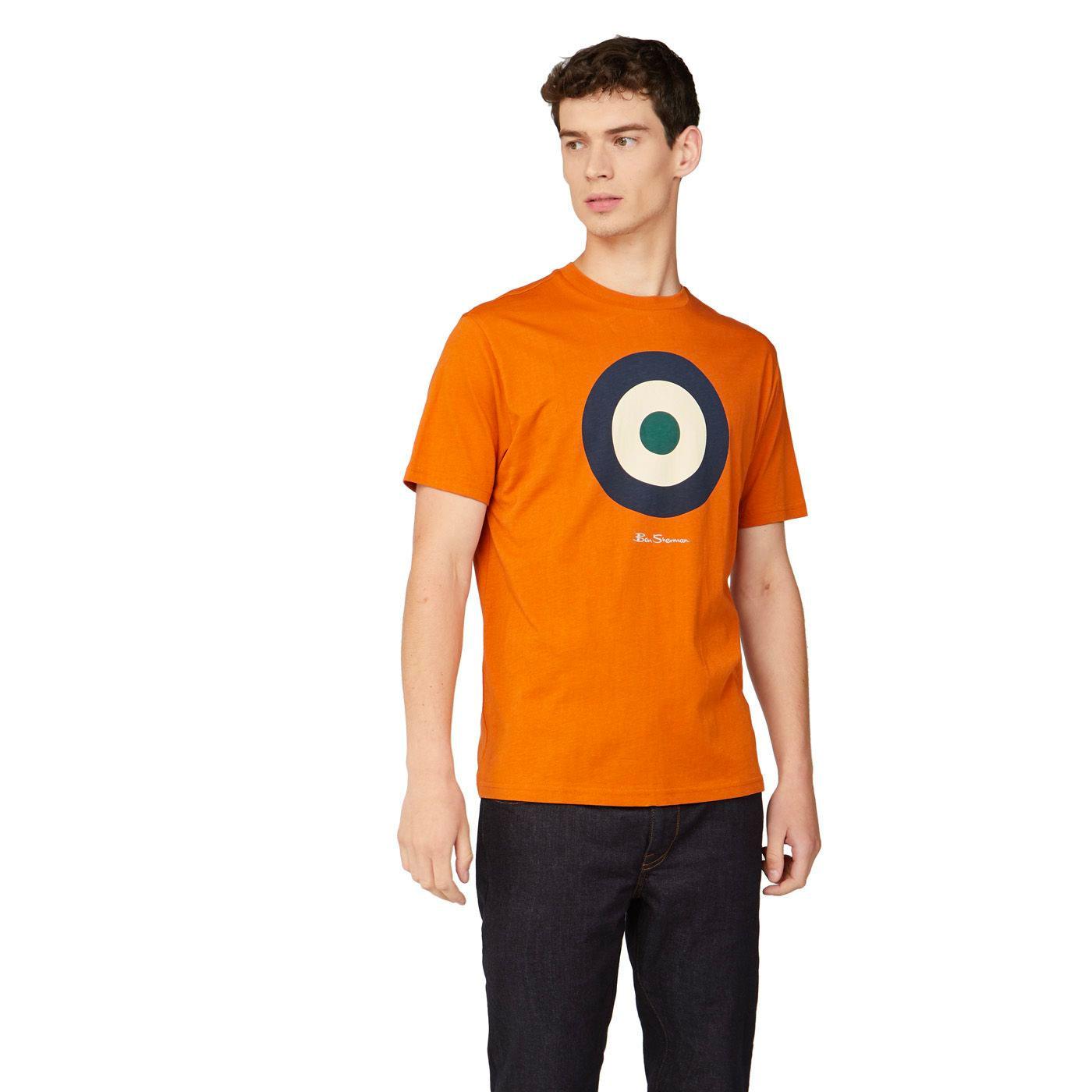 BEN SHERMAN Men's Retro 60s Mod Target T-shirt in Orange