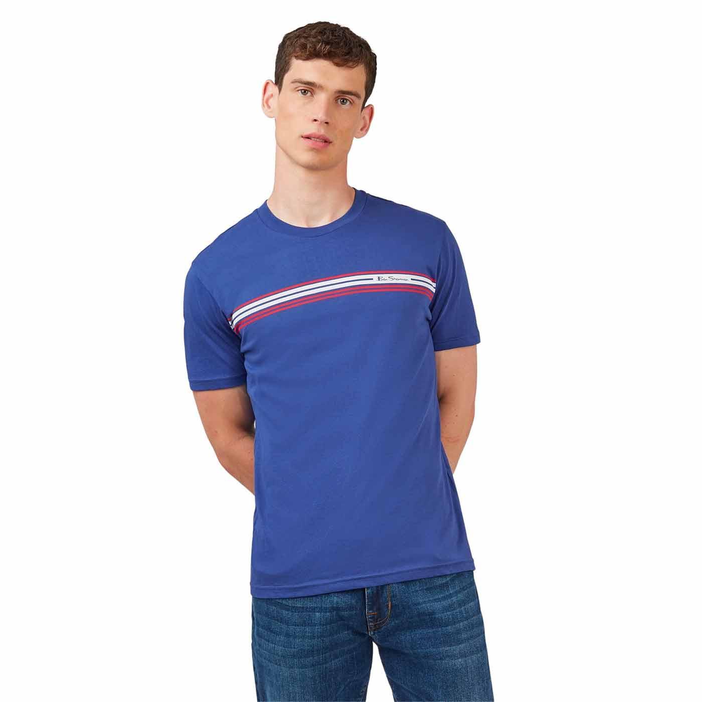 BEN SHERMAN Retro Mod Signature Core Stripe Tee in Royal