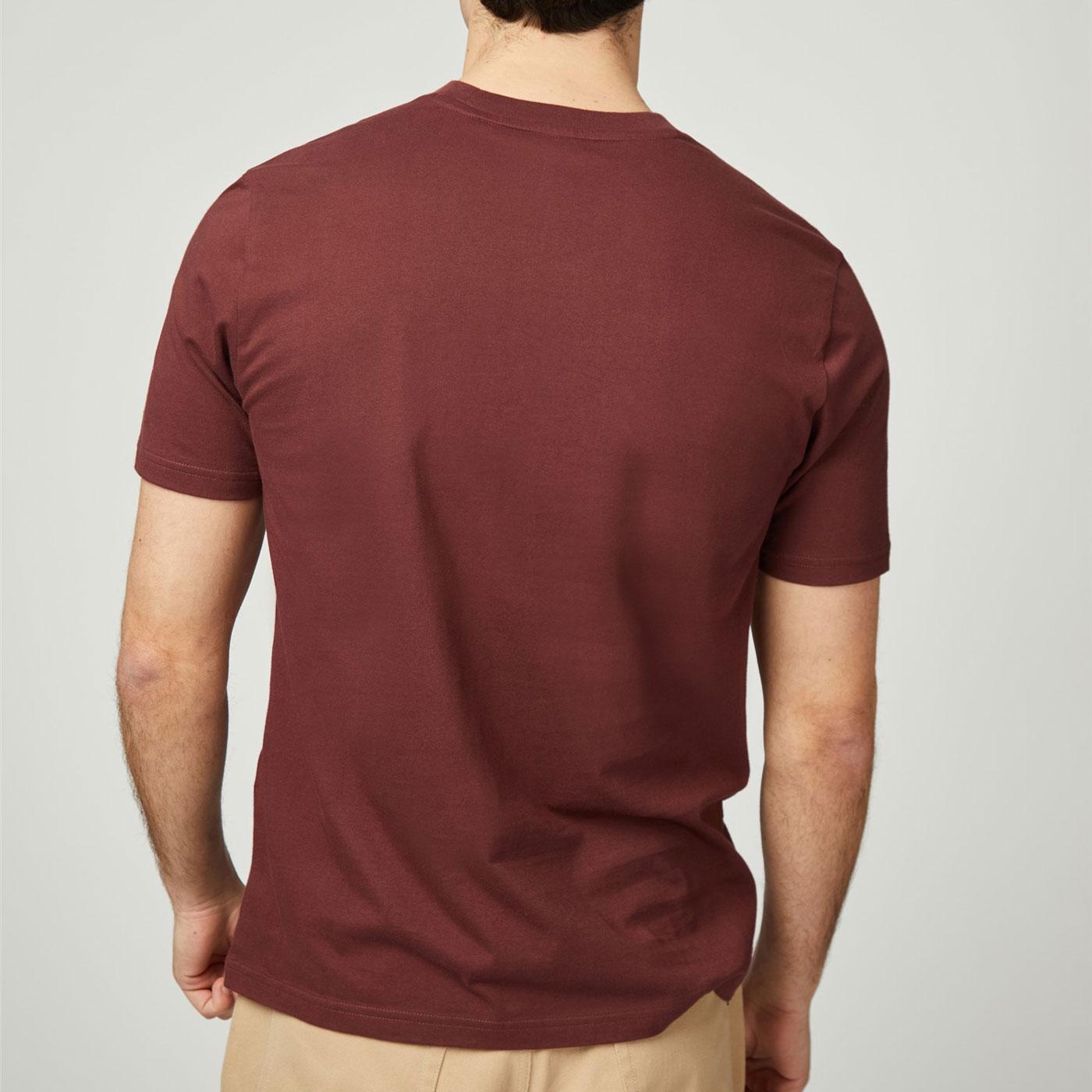 Ben Sherman Signature Retro Mod Target Logo T-shirt in Wine