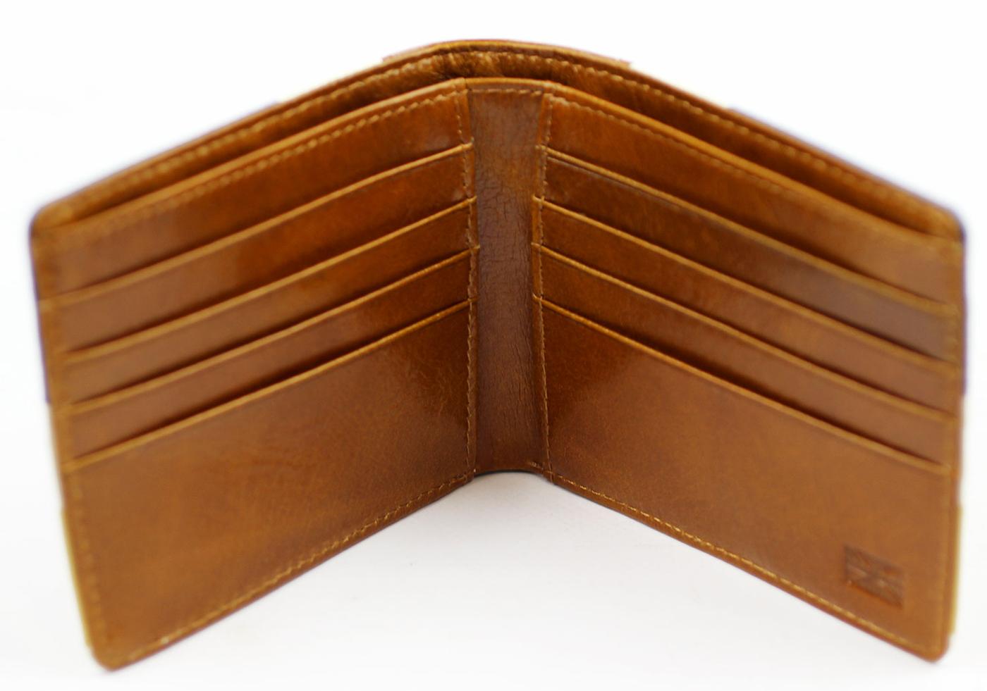 BEN SHERMAN Retro Mod Canvas & Leather Union Jack Wallet Cadmium