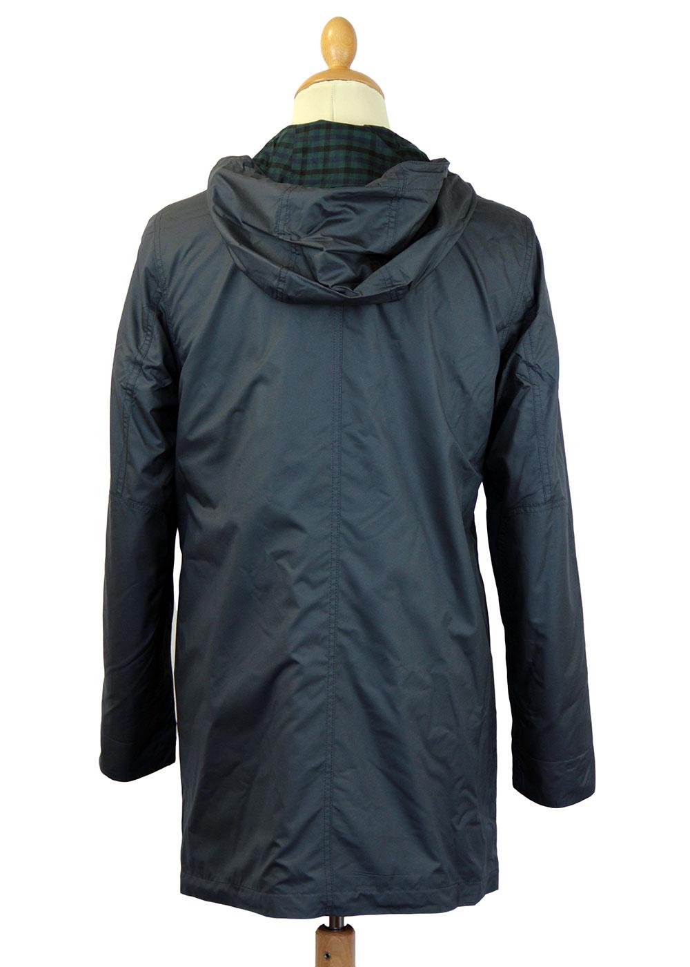 Ben Sherman Lightweight Parka Retro Mod Hooded Jacket in Navy