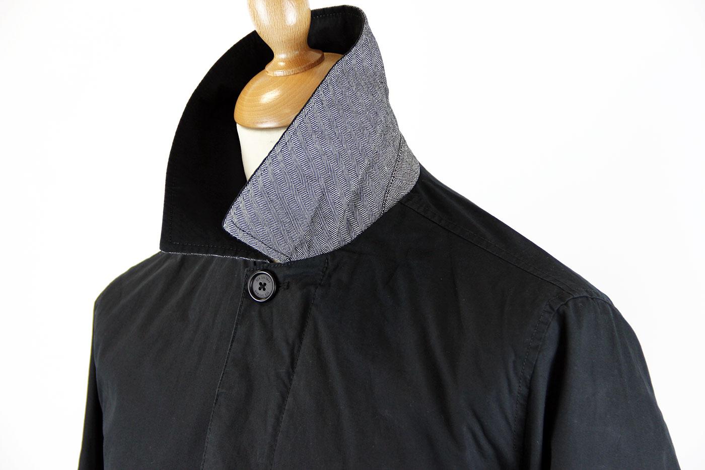 BEN SHERMAN Retro 60s Mod Lightweight Mac Jacket Black