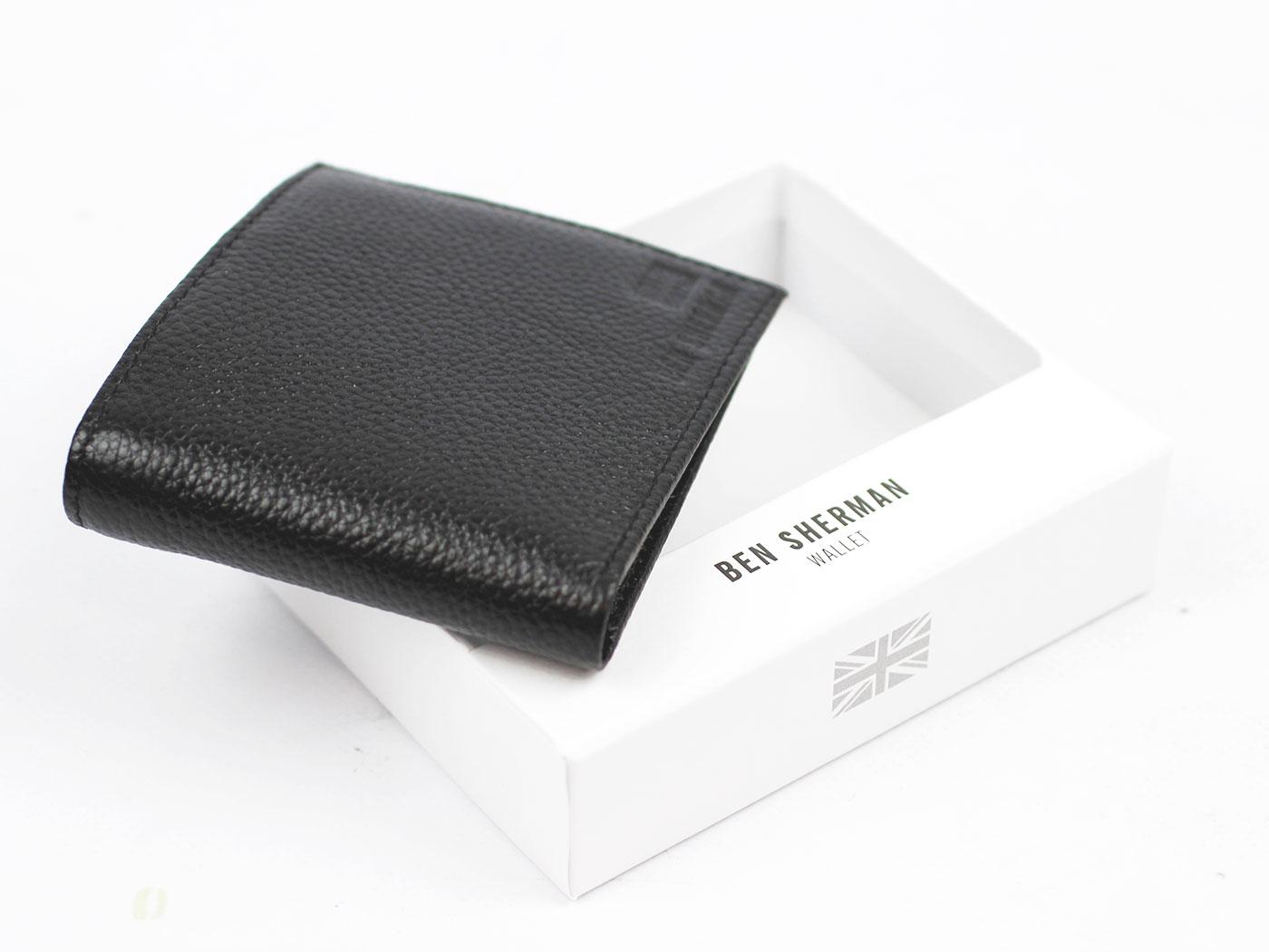 BEN SHERMAN Retro 60s Mod Leather Union Jack Wallet Black