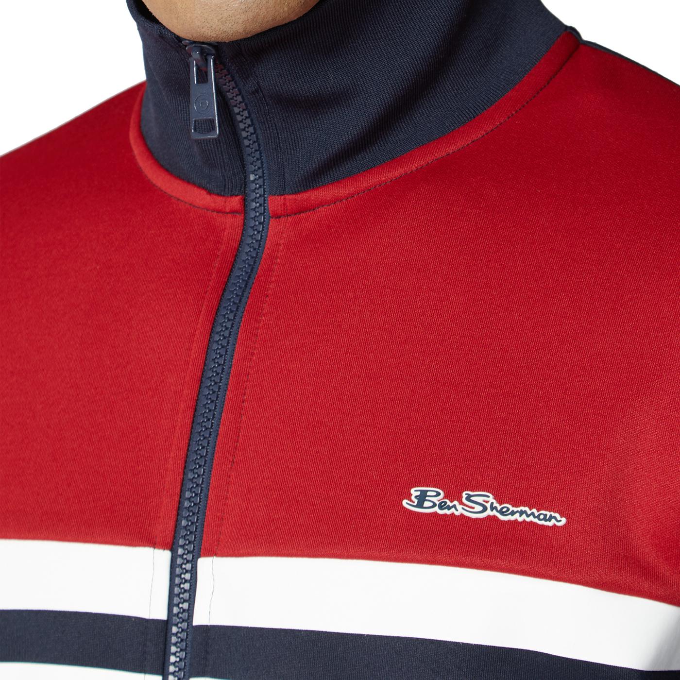 BEN SHERMAN Men's Retro 90s Tricot Track Top in Navy