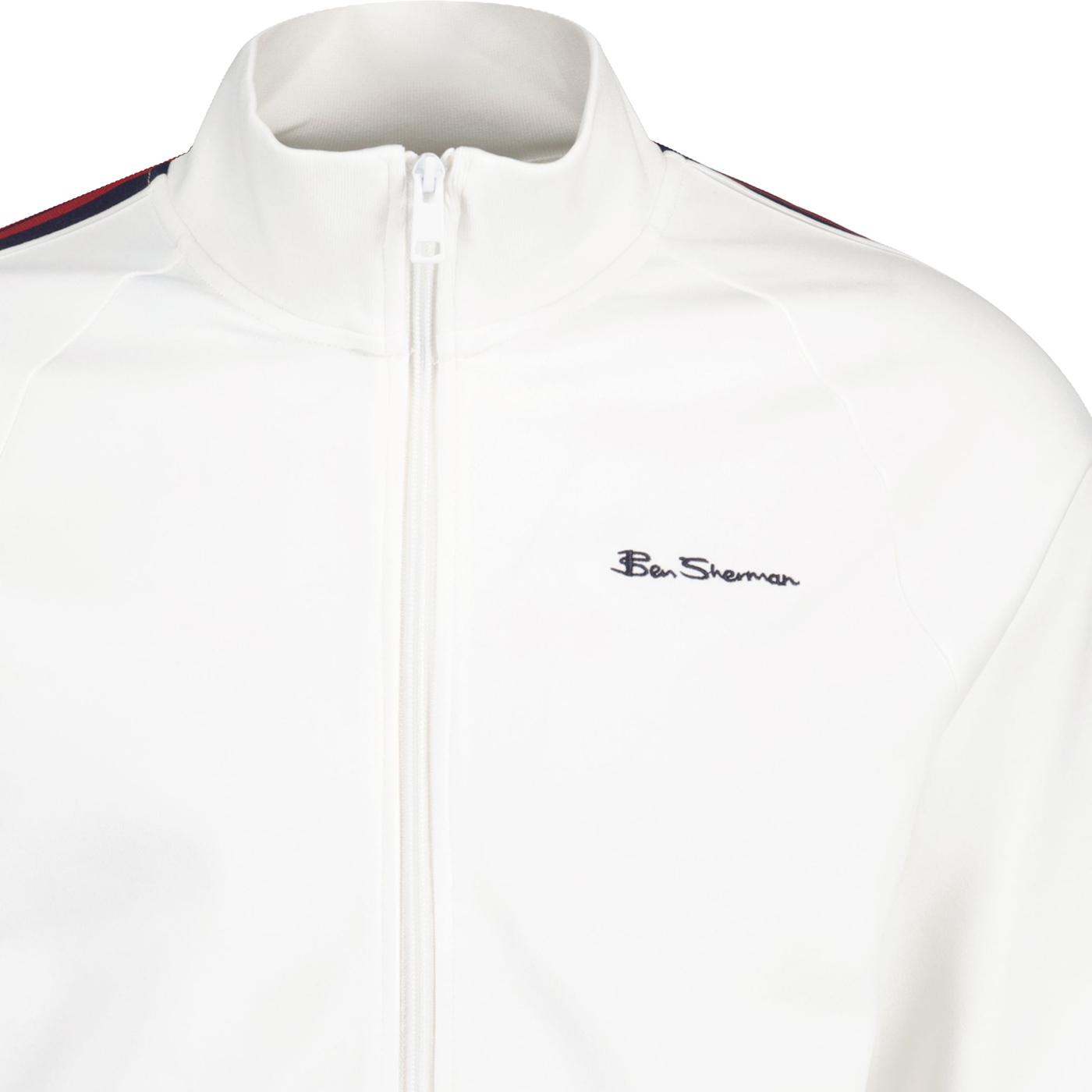 BEN SHERMAN Retro Mod House Taped Track Jacket in Ivory