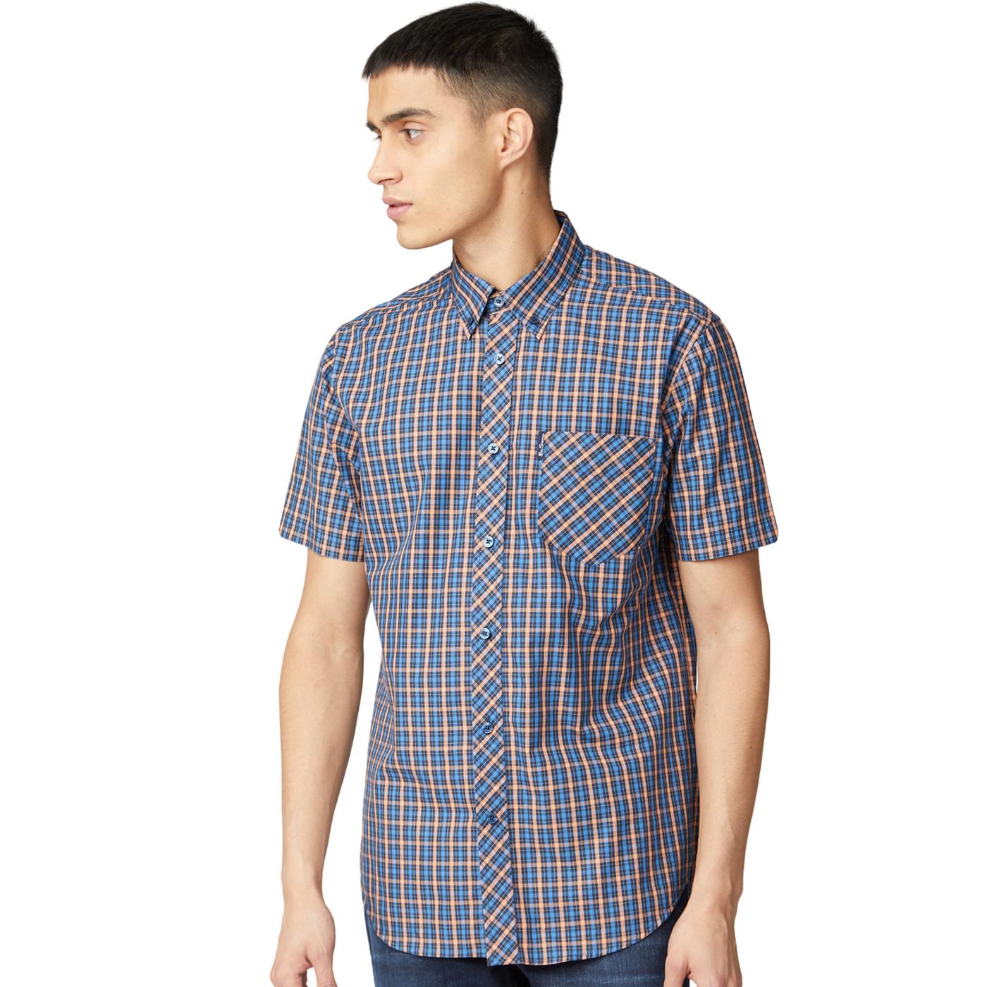 BEN SHERMAN Mod SS Signature House Check Shirt Peach