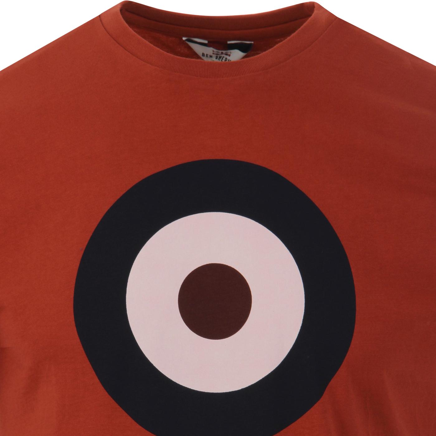 BEN SHERMAN Men's Retro 60s Mod Mod Target T-shirt Rust