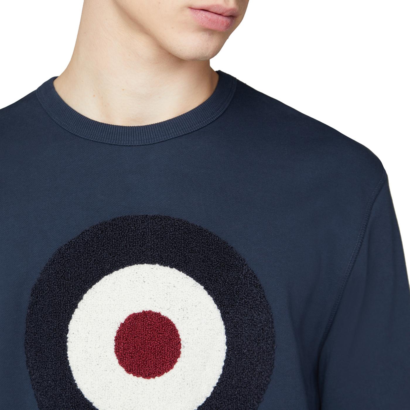 BEN SHERMAN Signature Mod Target Boucle Sweatshirt Navy