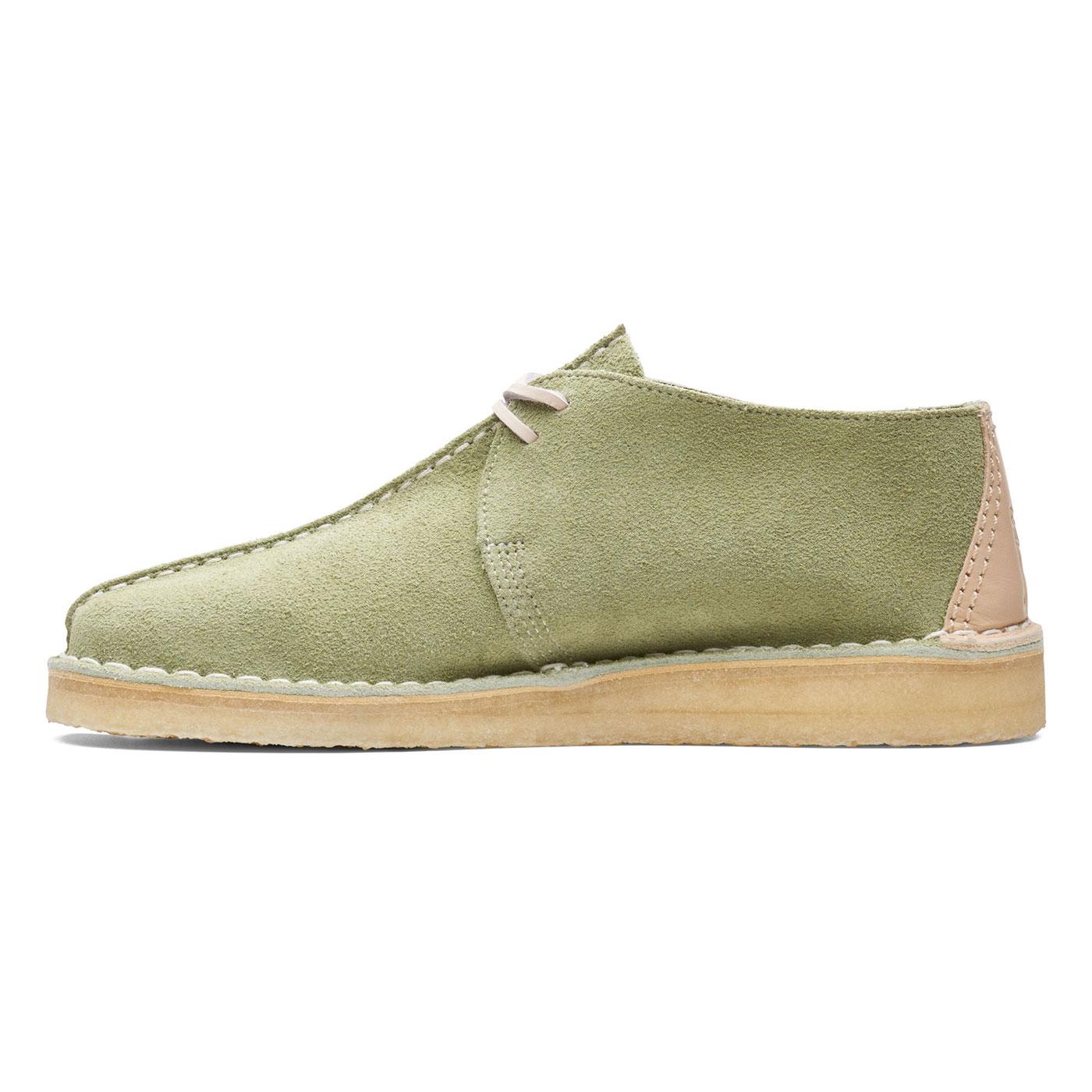 CLARKS ORIGINALS 'Desert Trek' Mod Shoes in Pale Green