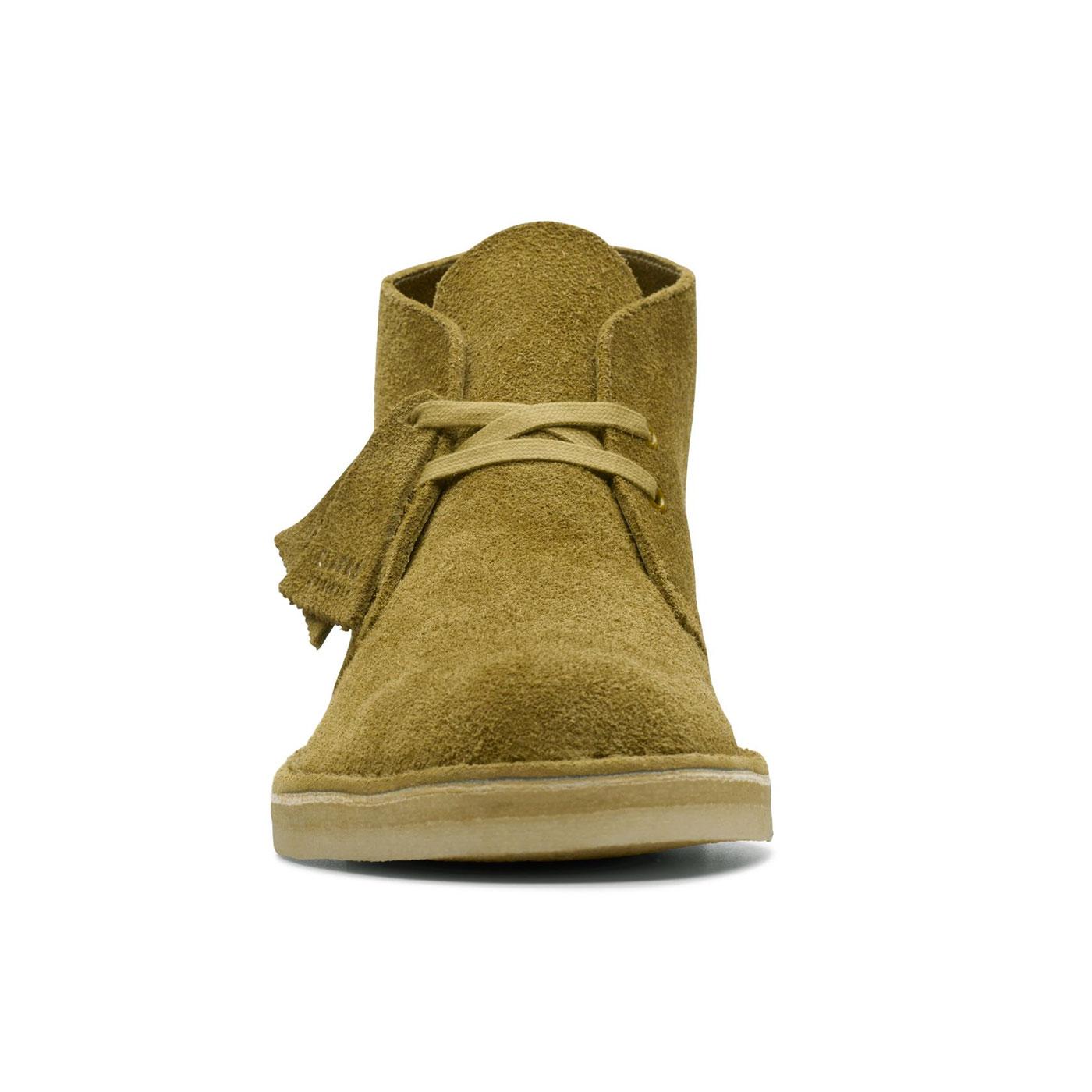 CLARKS Originals Men's Mod Suede Desert Boots in Mid Green