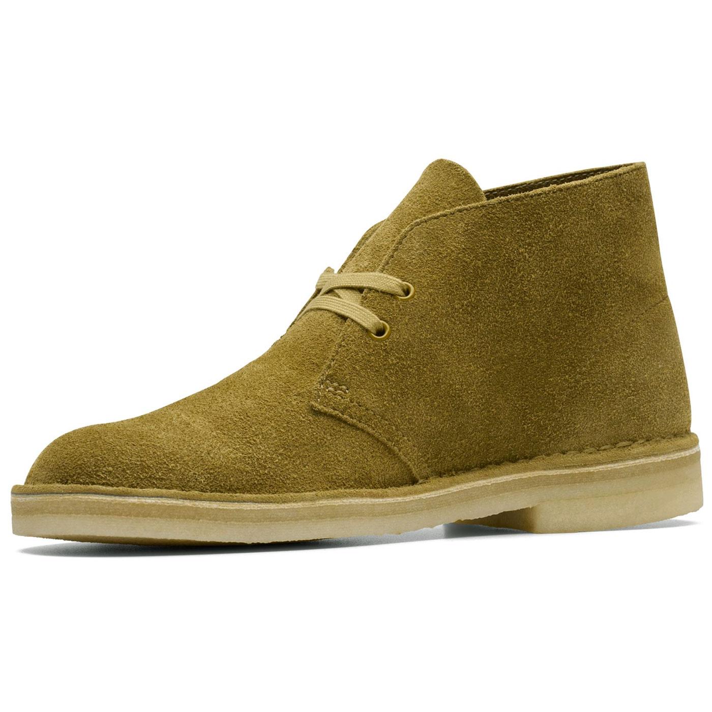 CLARKS Originals Men's Mod Suede Desert Boots in Mid Green