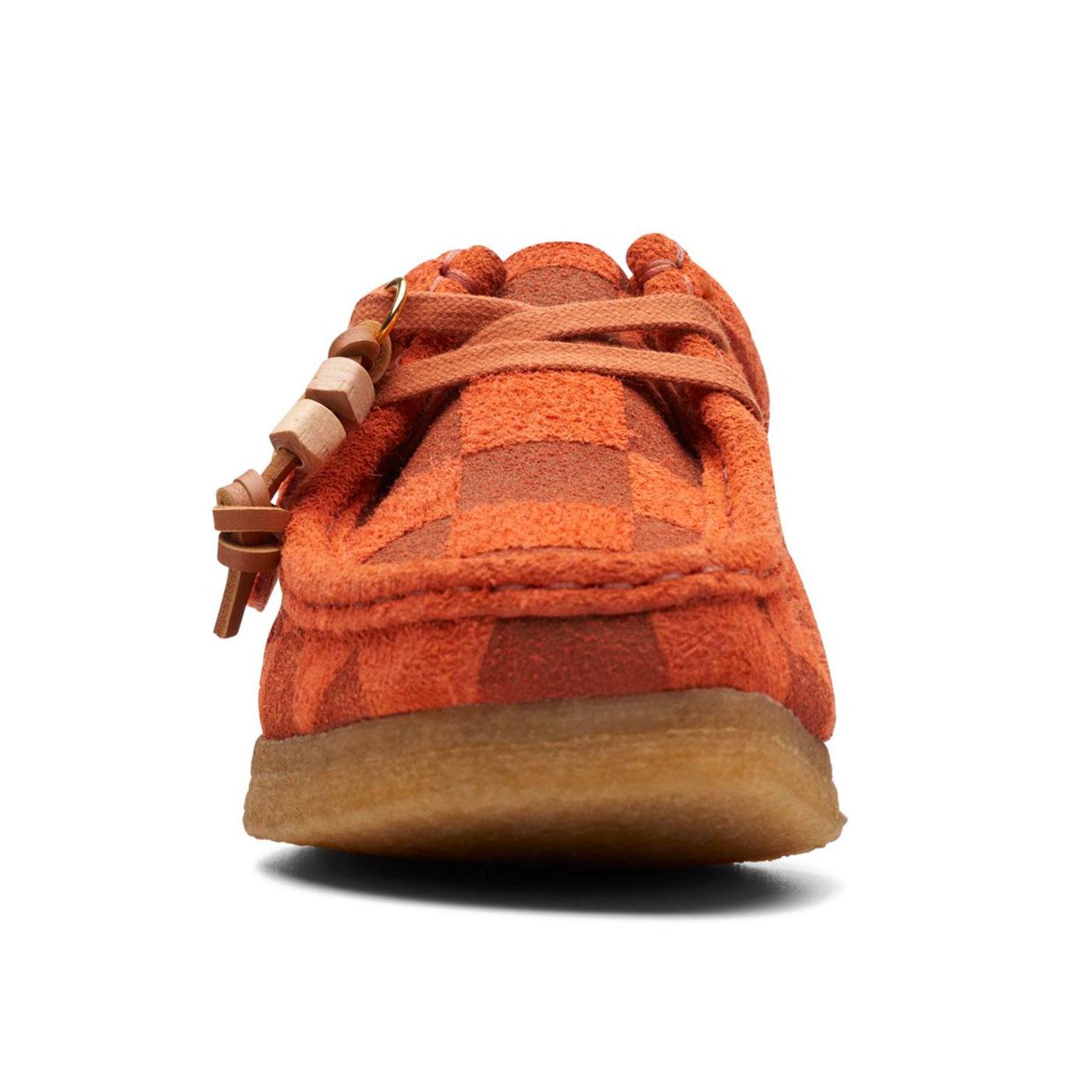Clarks Originals Wallabee retro mod Check orange Suede Shoes