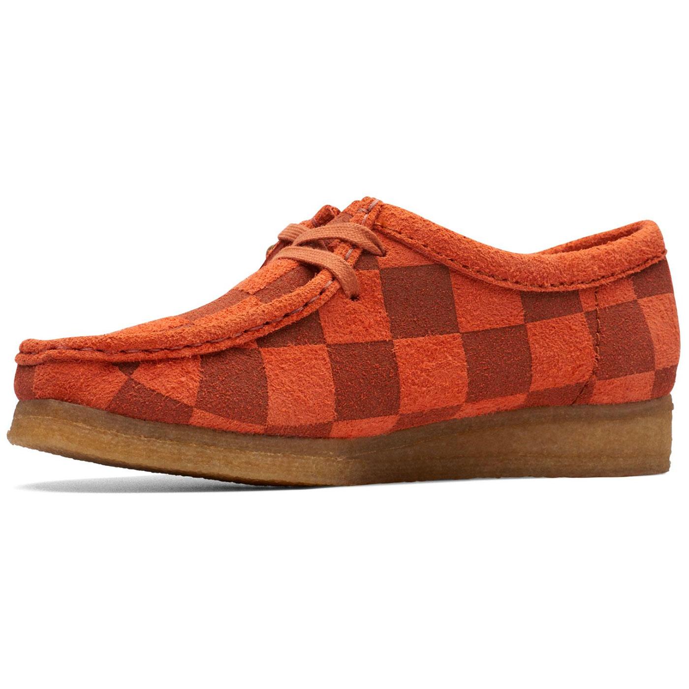 Clarks Originals Wallabee retro mod Check orange Suede Shoes
