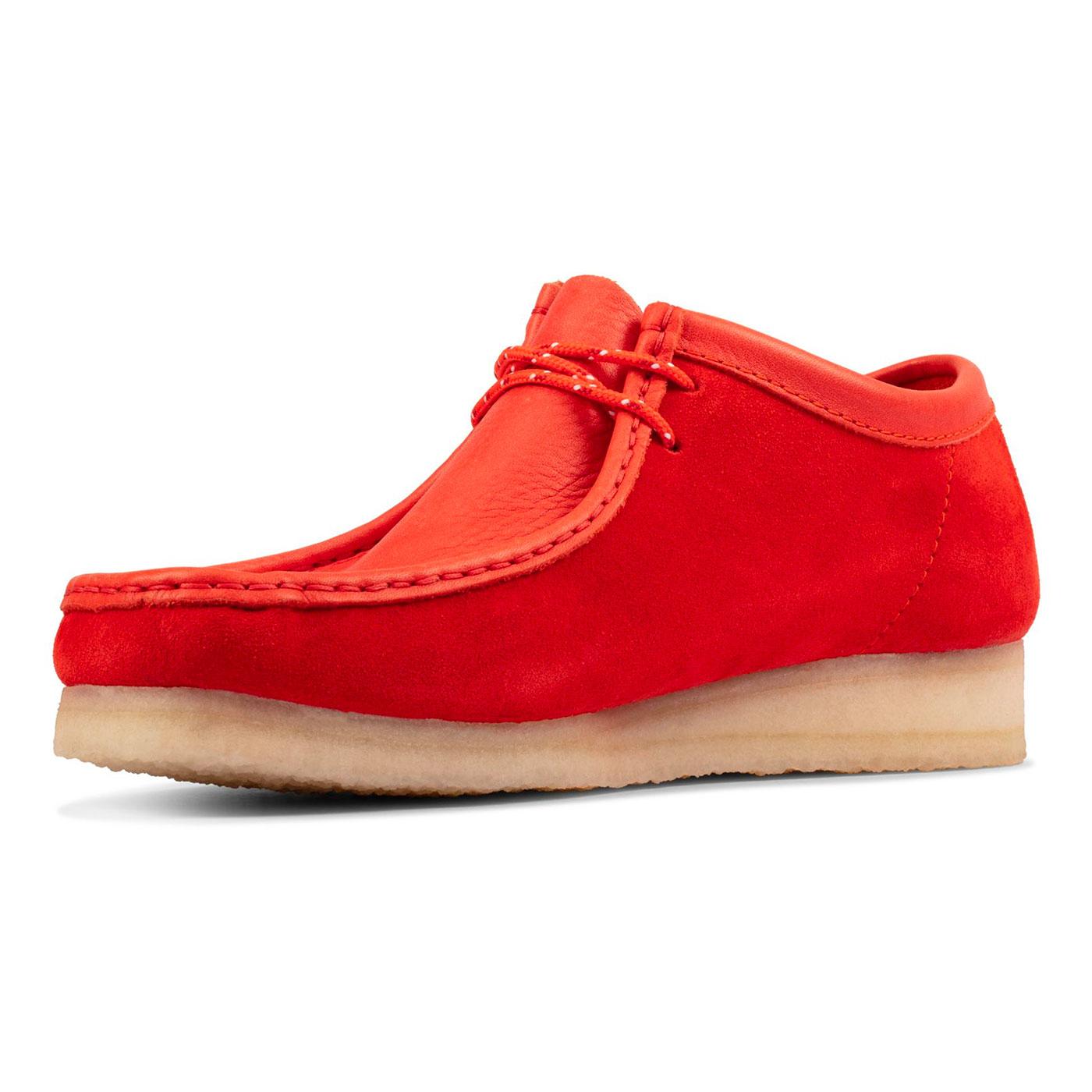 CLARKS Wallabee Women's Mod Shoes in Red Combi Suede