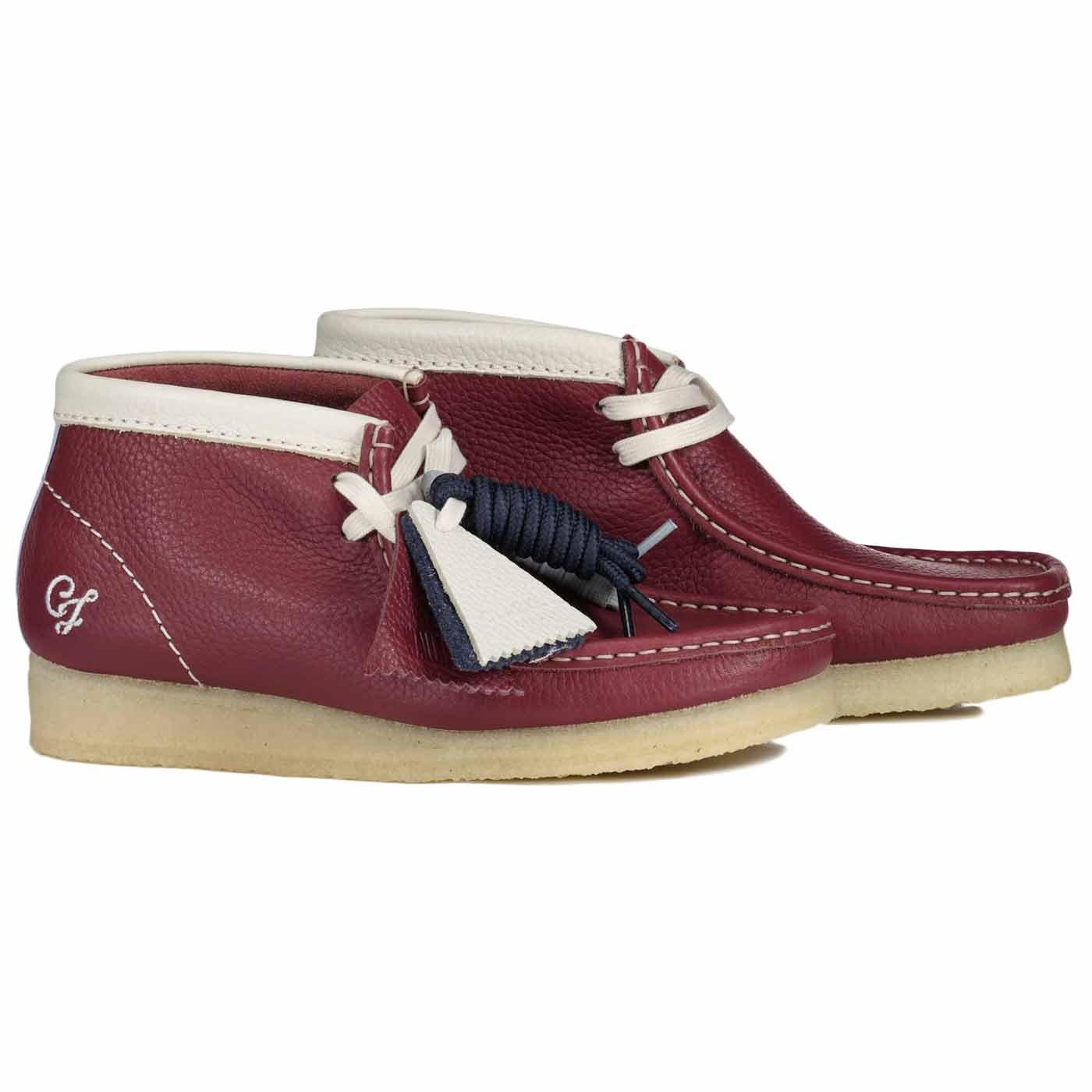 CLARKS ORIGINALS Wallabee Varsity Retro Boots Burgundy