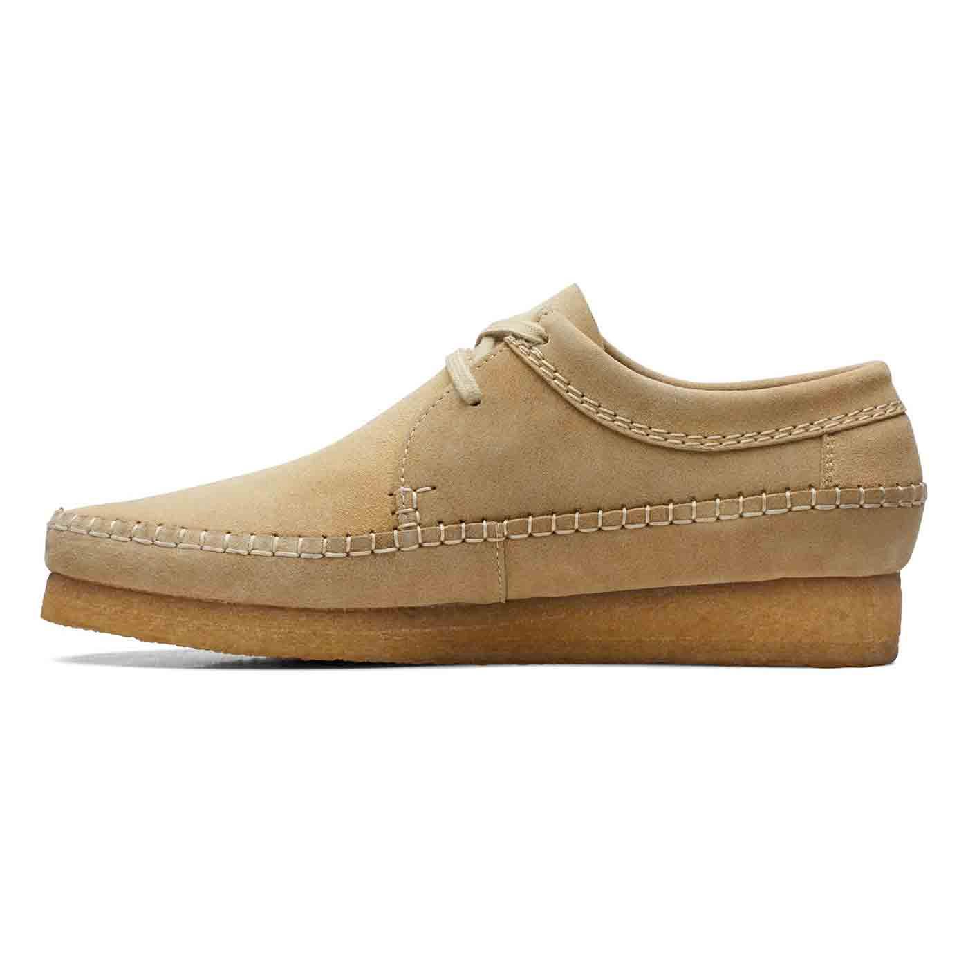 CLARKS ORIGINALS Weaver Suede Moccasin Shoes in Maple